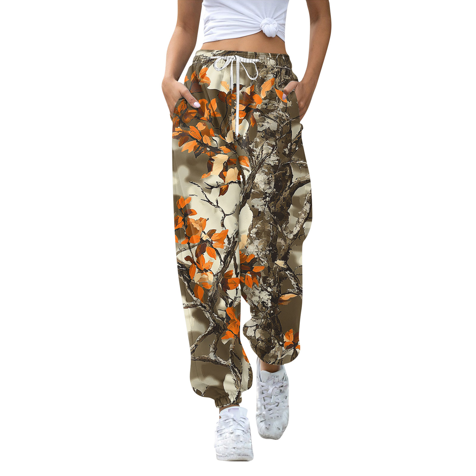 XADYUY Girls Camo Cargo Pants Size 14-16 Baggy Elastic Waist Parachute ...