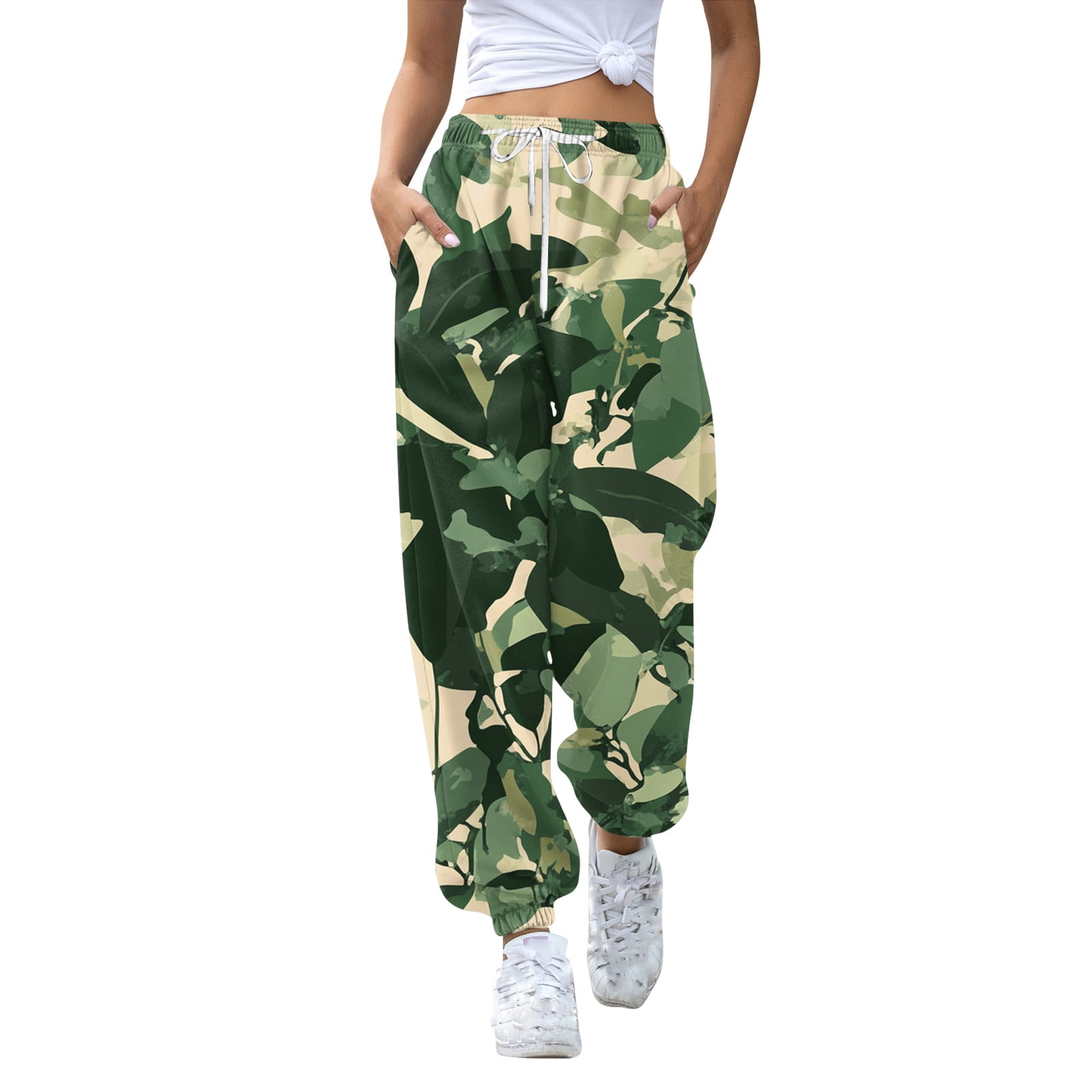 XADYUY Girls Cargo Pants Size 10-12 Baggy Maple Leaf Print Kids ...