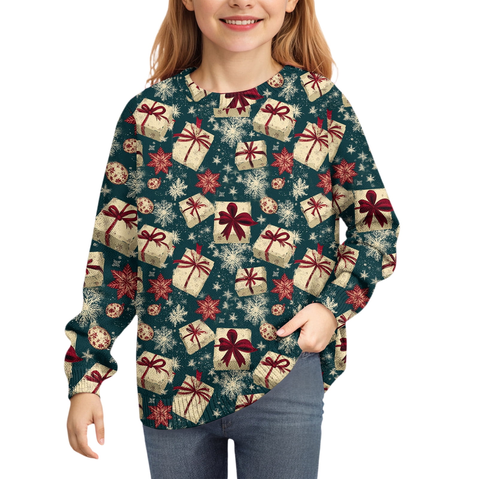 XADYUY Girls Christmas Sweaters 10-12 Cute Christmas Gifts Sweaters for ...