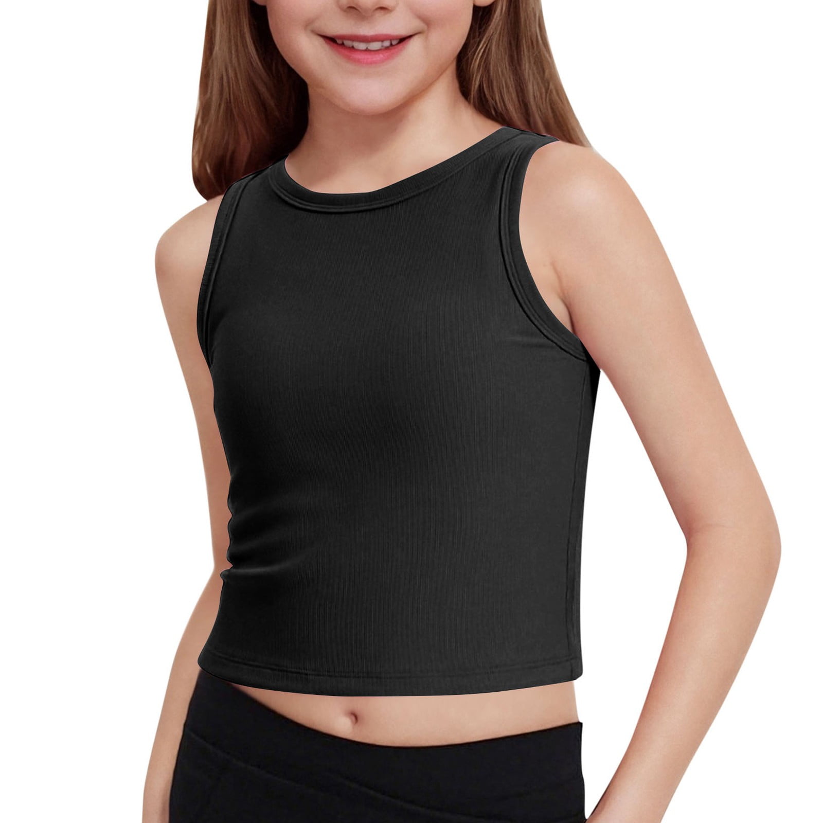 XADYUY Girls Crop Tank Tops 7- Ribbed Knit Girls Athletic Tops 10-12 ...