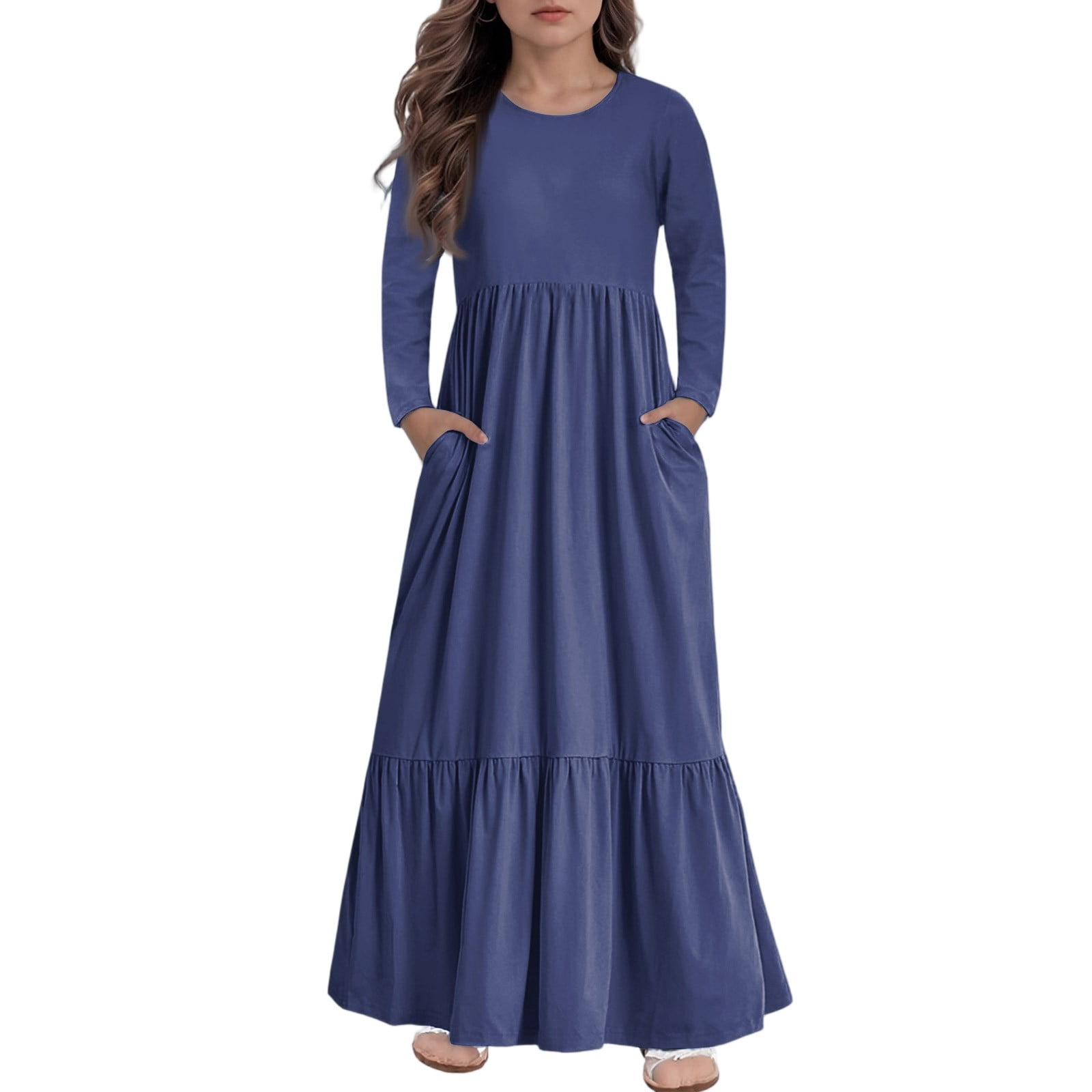 XADYUY Girls Fall Dresses 10-12 Casual A-Line Long Sleeve Girls Long ...
