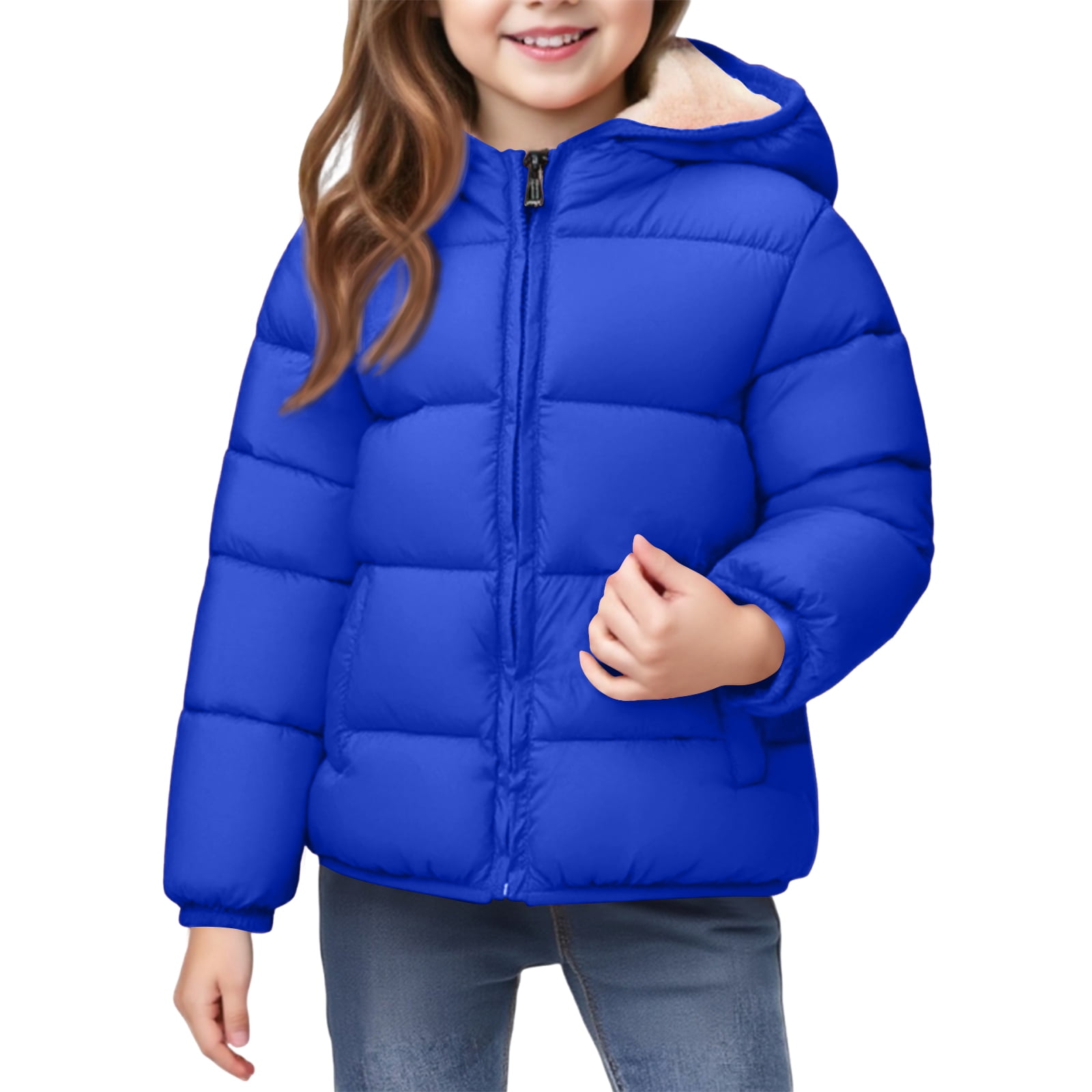 XADYUY Girls Puffer Jackets Size 7-8 Winter Fleece Lined Puffer Jacket ...