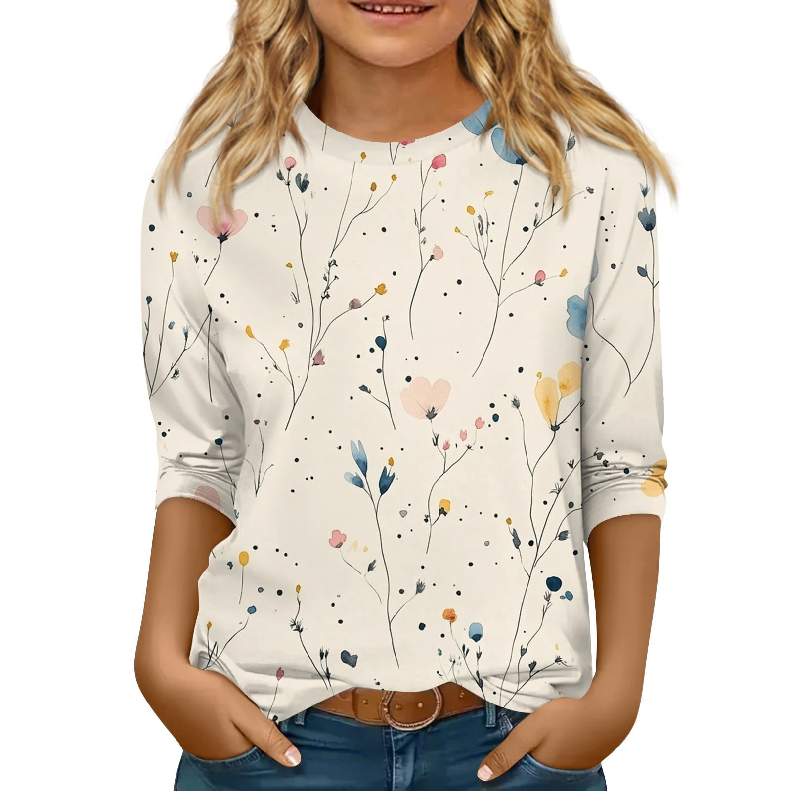 XADYUY Girls Shirts Size 14-16 Summer 3/4 Sleeve Toddler Girls T-Shirts ...