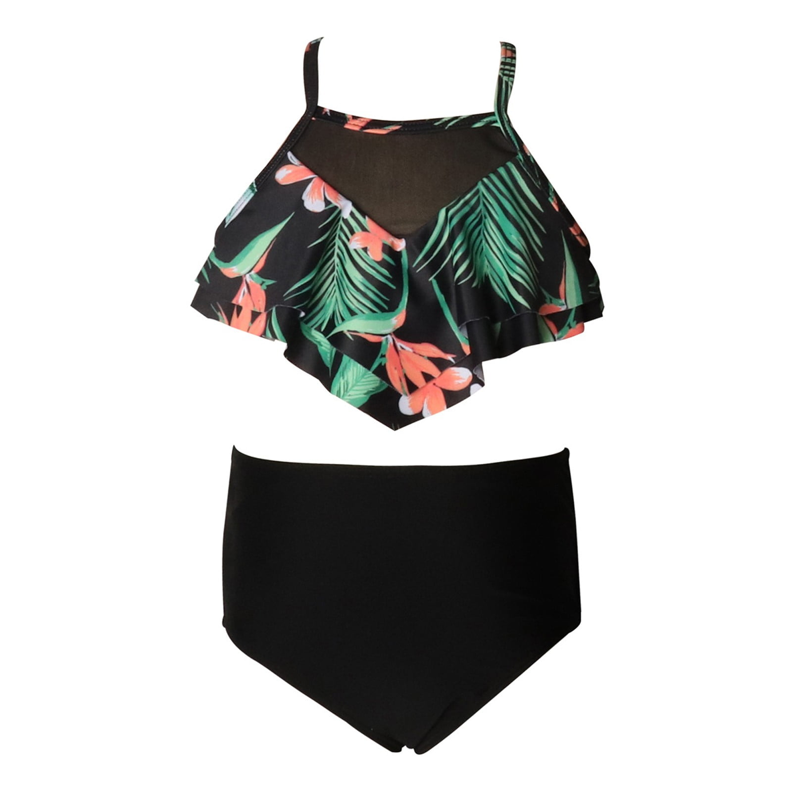 XADYUY Girls Swimsuits Size 6 Ruched Ruffled Flounce Two Piece ...