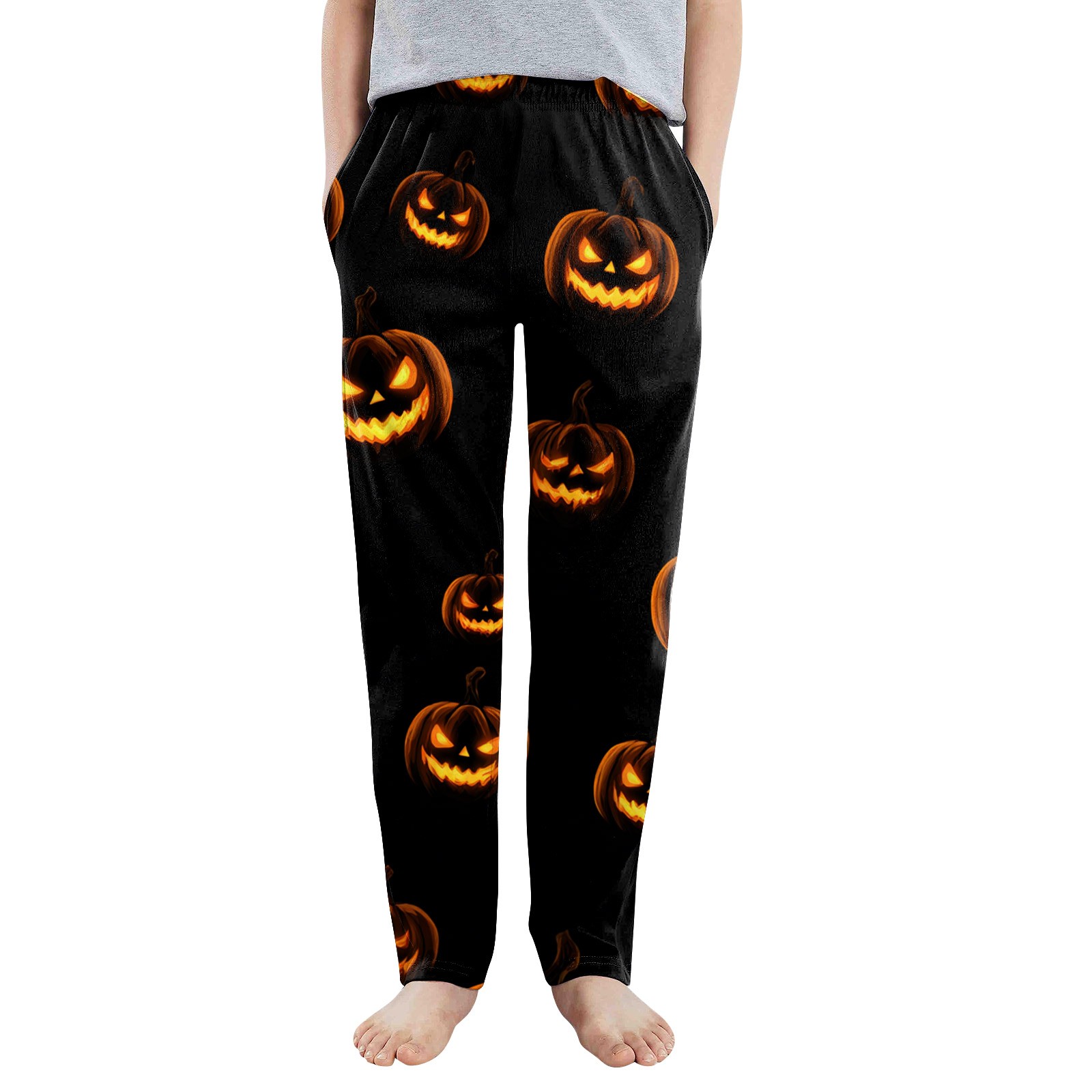 XADYUY Halloween Joggers for Girls 7-8 Pumpkin Face Graphic Cinch ...