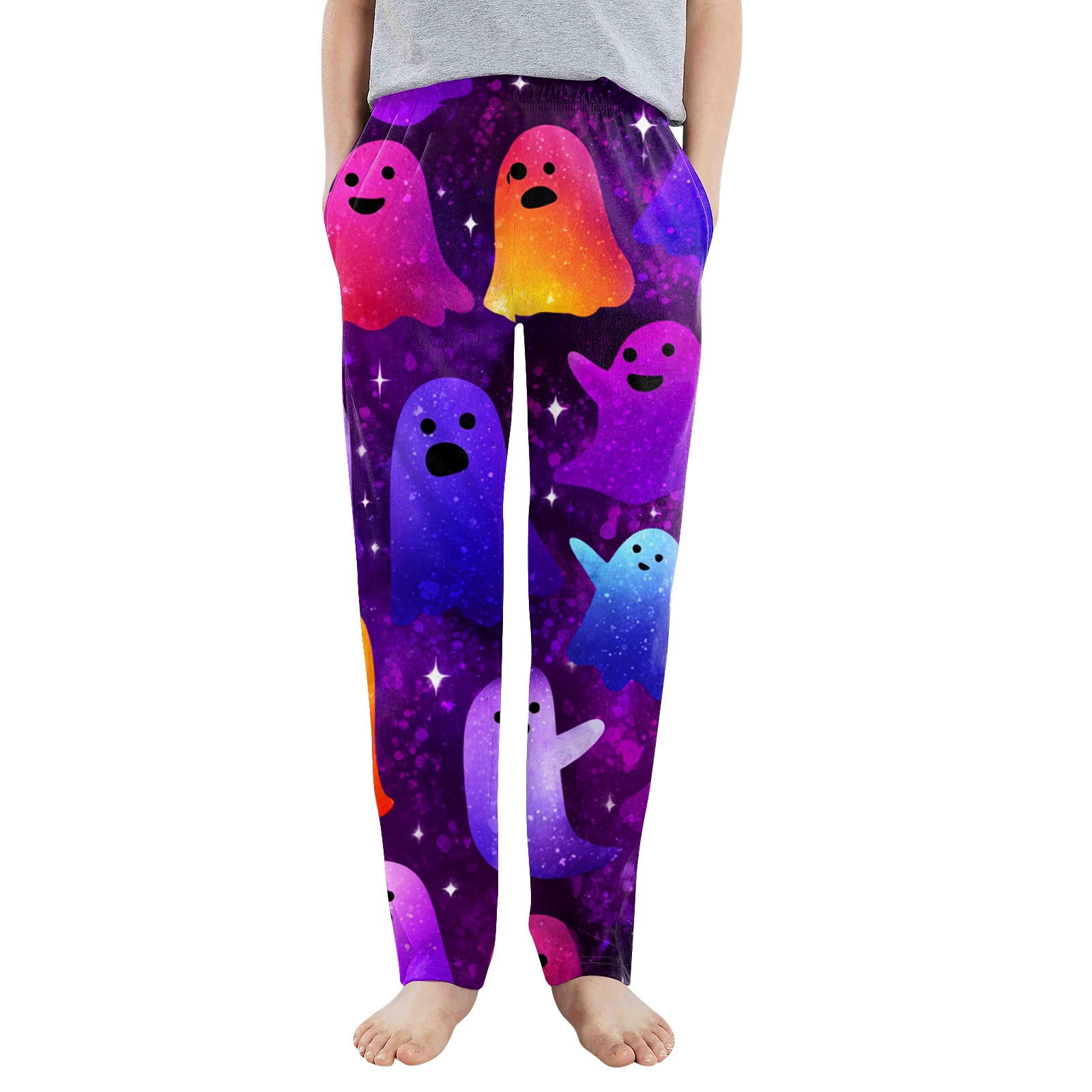 XADYUY Halloween Jogging Pants for Girls 10-12 Boo Ghost Graphic Cinch ...