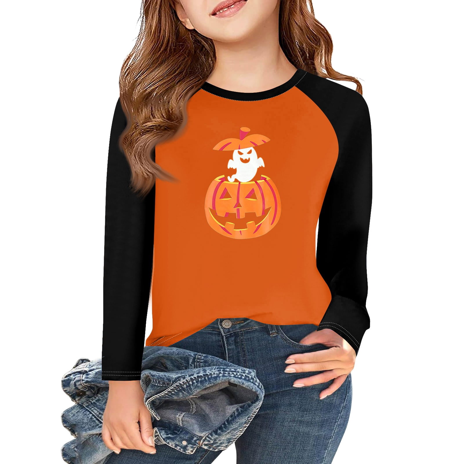 XADYUY Halloween Shirts for Kids Boys Spooky Ghost Pumpkin Graphic ...