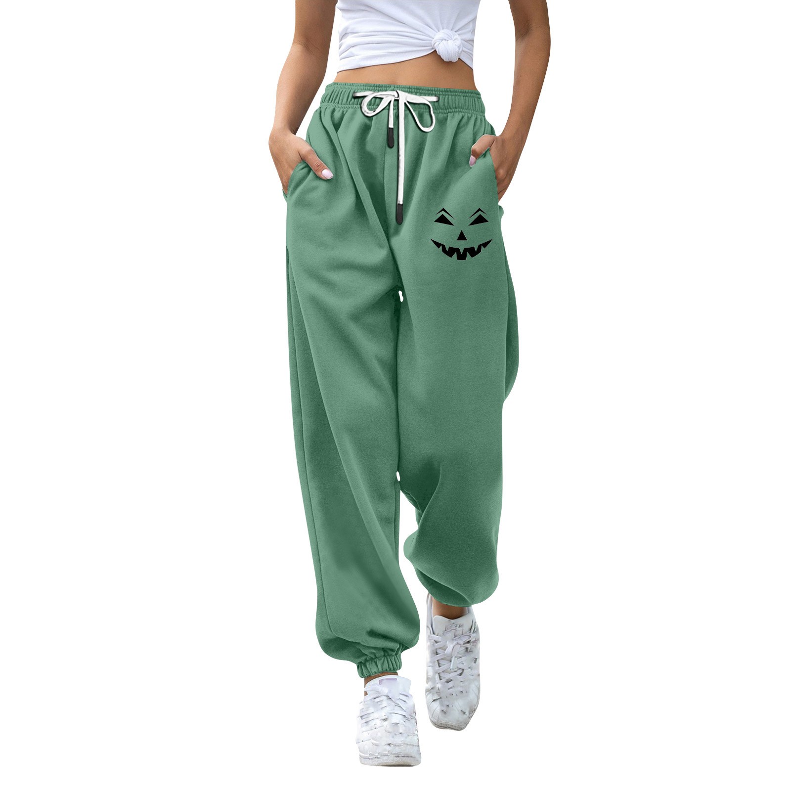 XADYUY Halloween Sweatpants for Girls 7-8 Pumpkin Face Cinch Bottom ...
