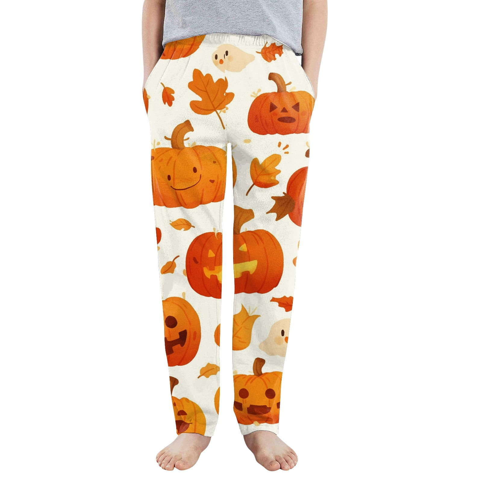 XADYUY Halloween Sweatpants for Girls 7-8 Pumpkin Graphic Cinch Bottom ...