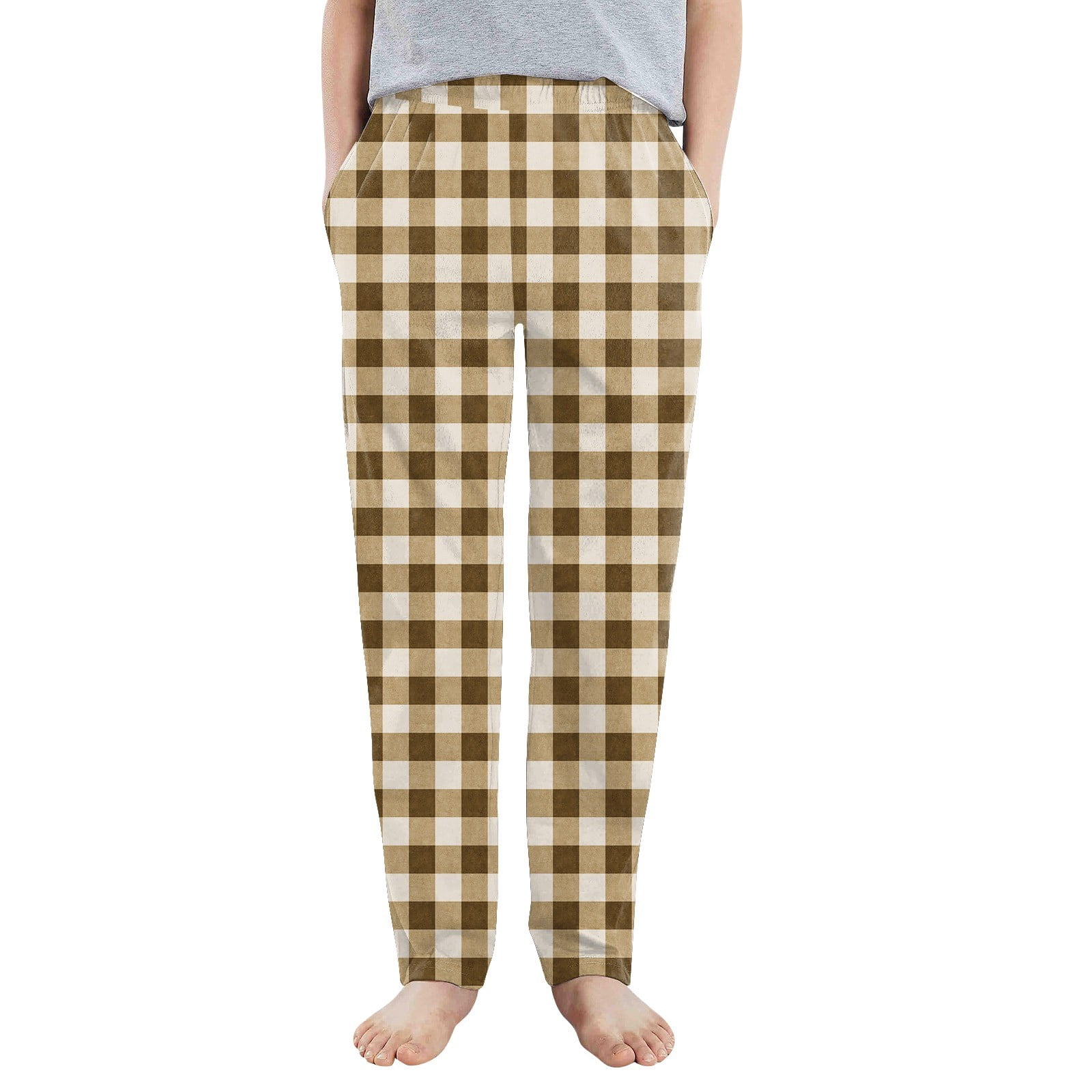XADYUY Joggers for Girls 10-12 Plaid Athletic Joggers for Girls Casual ...