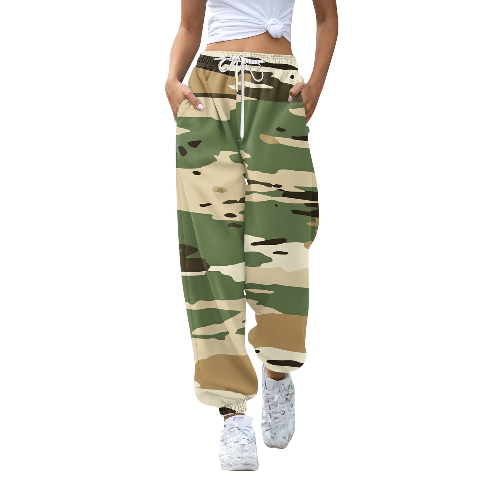 XADYUY Kids Camo Pants for Girls Baggy Elastic Waist Girls Cargo ...