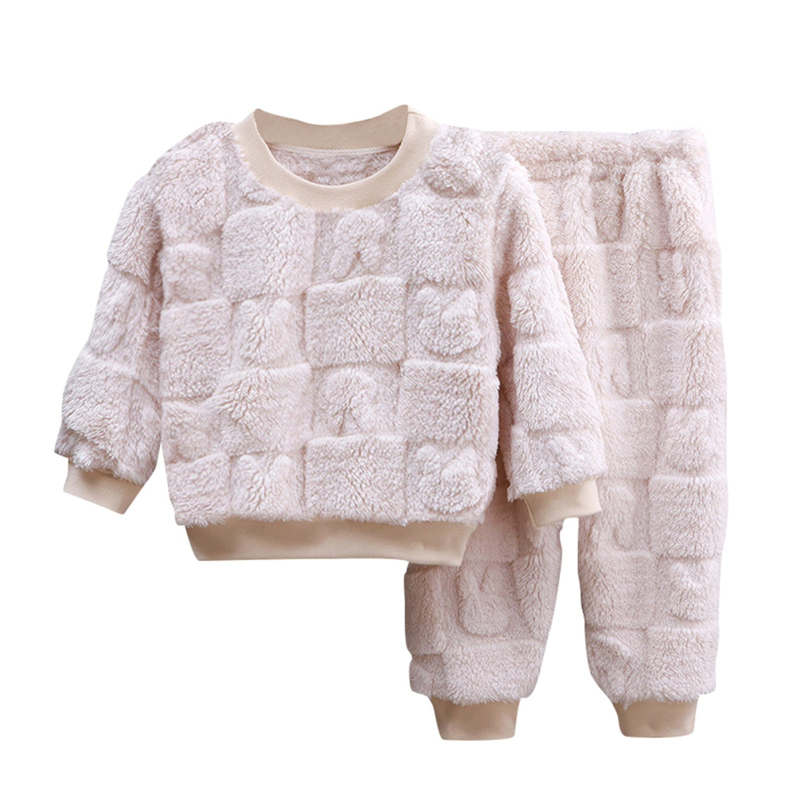 XADYUY Kids Fleece Pajamas Girls Winter Warm Fuzzy 2 Piece Pajama Set ...