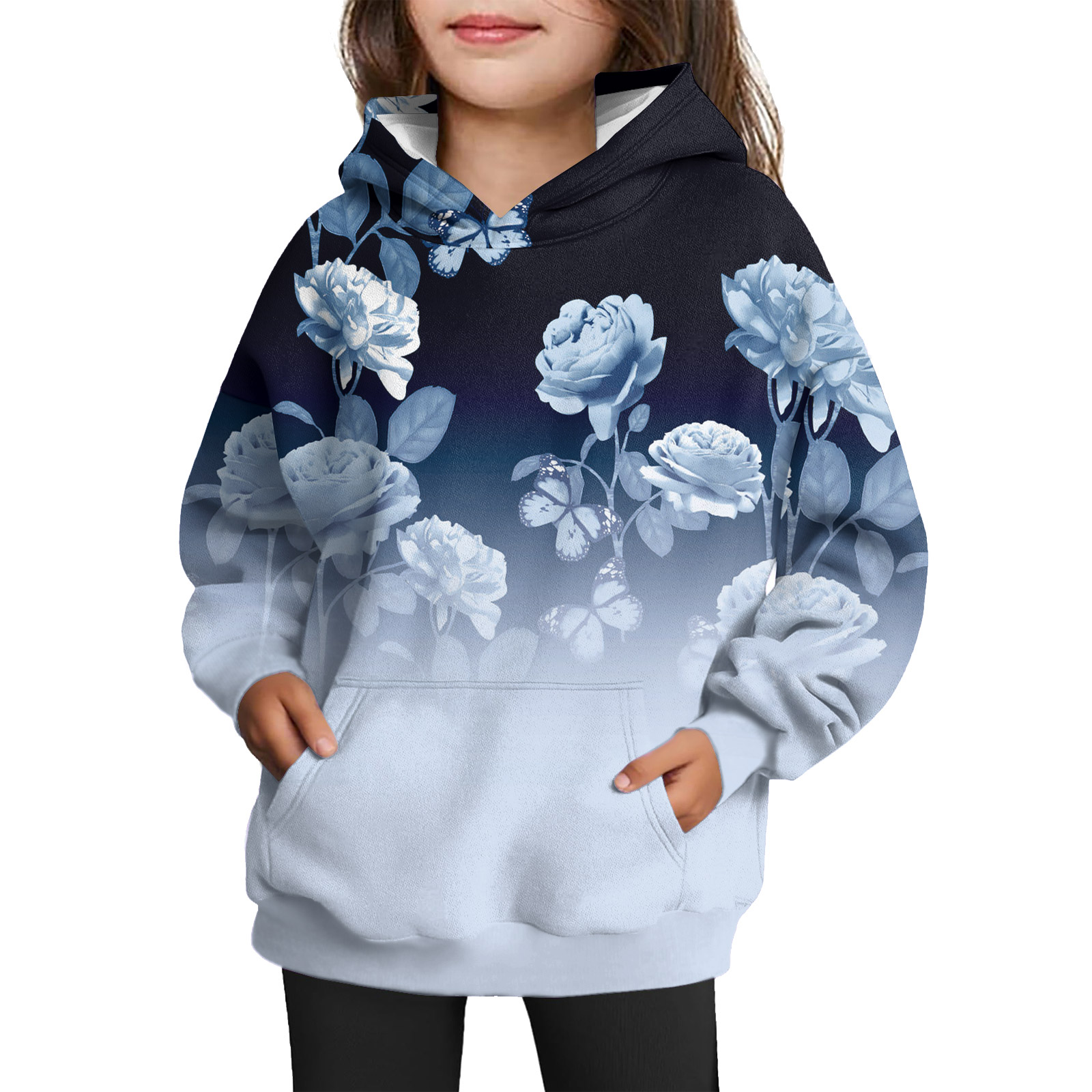 XADYUY Oversized Hoodie for Girls Size 10-12 Cute Vintage Floral Print ...