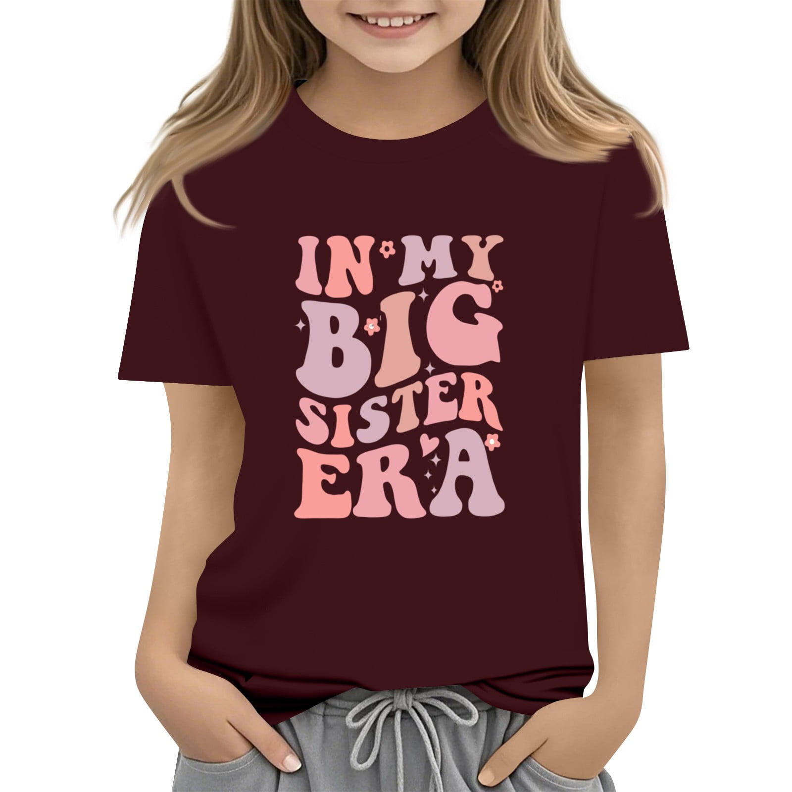 XADYUY Promoted To Big Sister Toddler Shirt Big Sister Shirt Cute IN MY BIG SISTER ERA Graphic ...