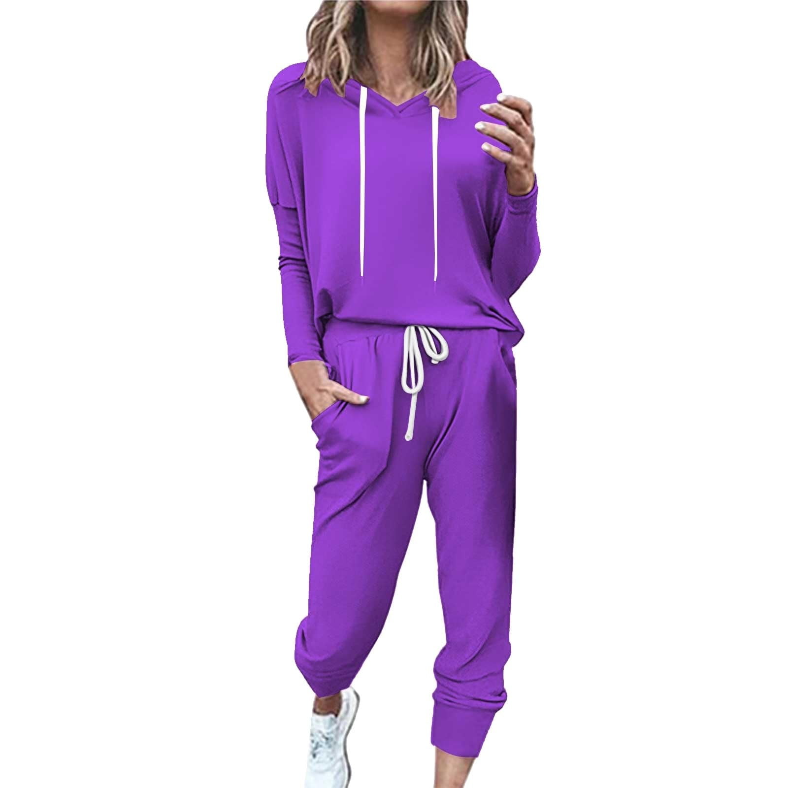XADYUY Two Piece Sets for Women Sweatsuit Sets Long Sleeve Hoodies ...