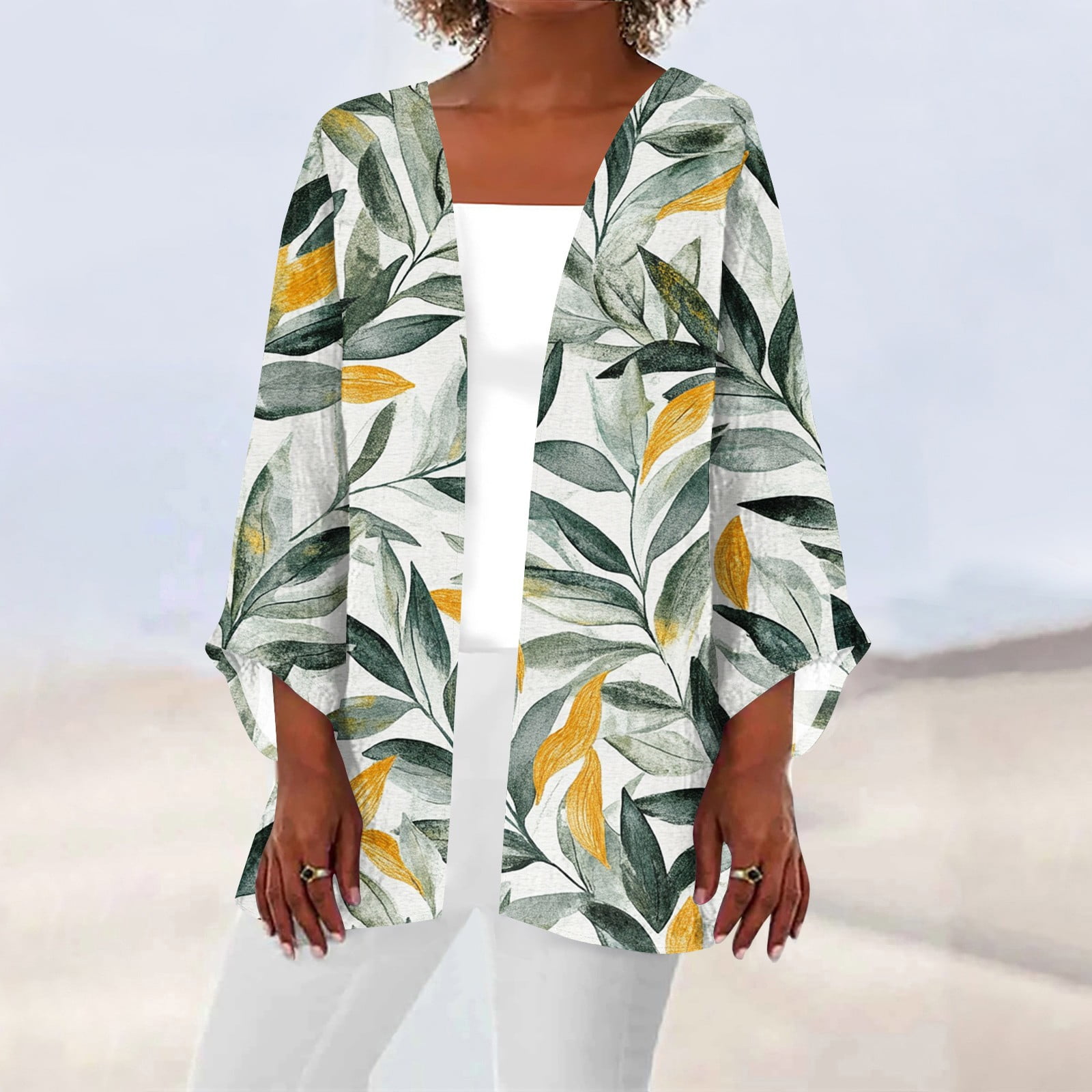 XADYUY Women's Beach Kimono Coverup Beach Sunset Graphic Summer ...