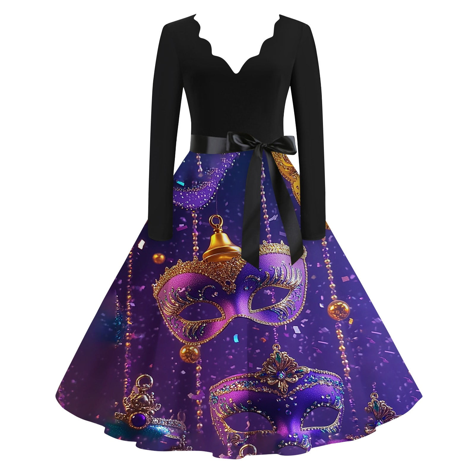 XADYUY Womens Mardi Gras Dress 2025 Plus Size Carnival Dress Tea Party ...