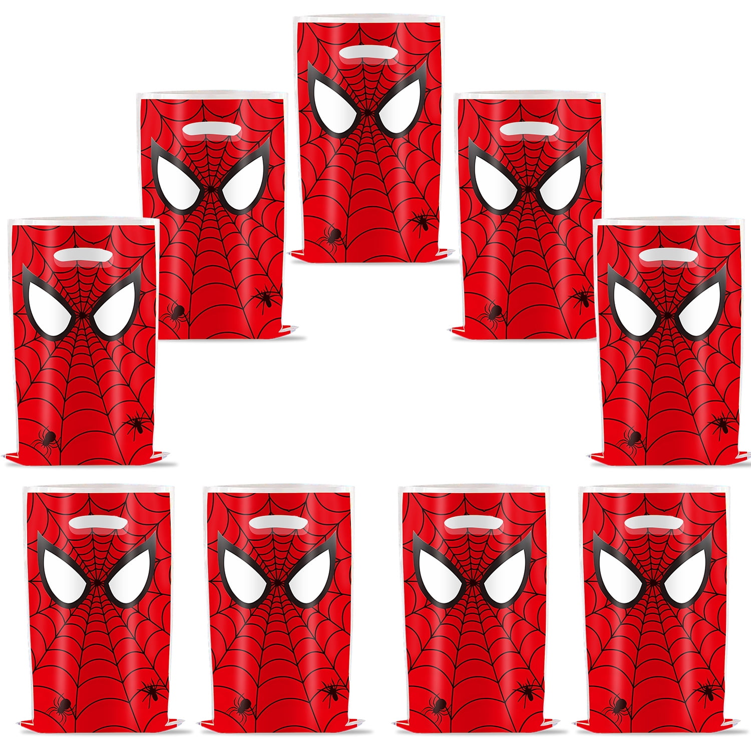 XAIAUHUA 100-Pack Spider-Man Superhero Party Favor Bags - Plastic Treat ...