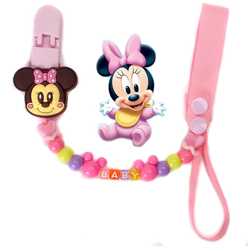 XAIAUHUA Cute Cartoon Minnie Baby Pacifier Clip - Silicone Anti-Drop ...