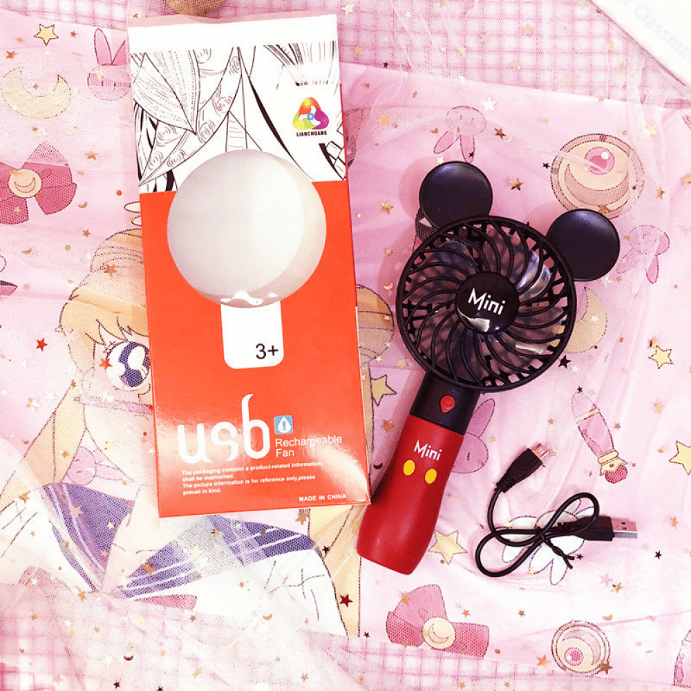 XAIAUHUA Cute Mickey Mouse Portable Handheld Fan - 3-Speed Mini ...