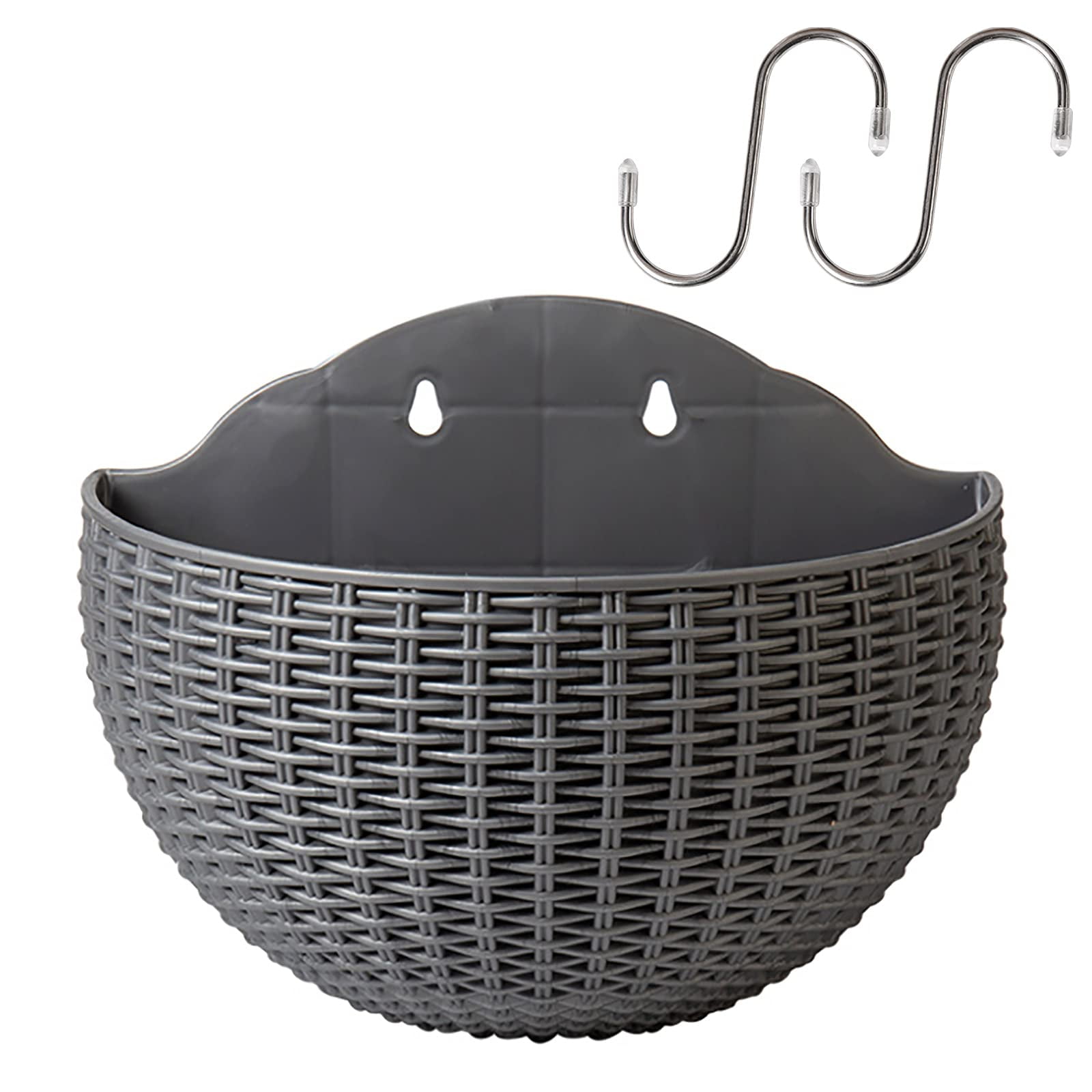 XAIAUHUA European Style Hanging Planter - Half Round Rattan Wall Basket ...