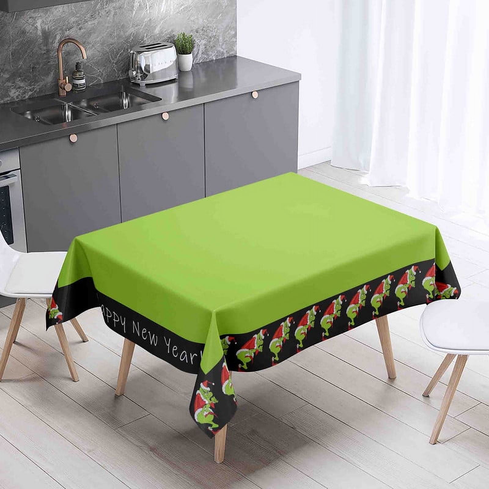 XAJAT 52‘‘x52'' Modern Green Rectangle Tablecloth, Cotton Linen Table ...