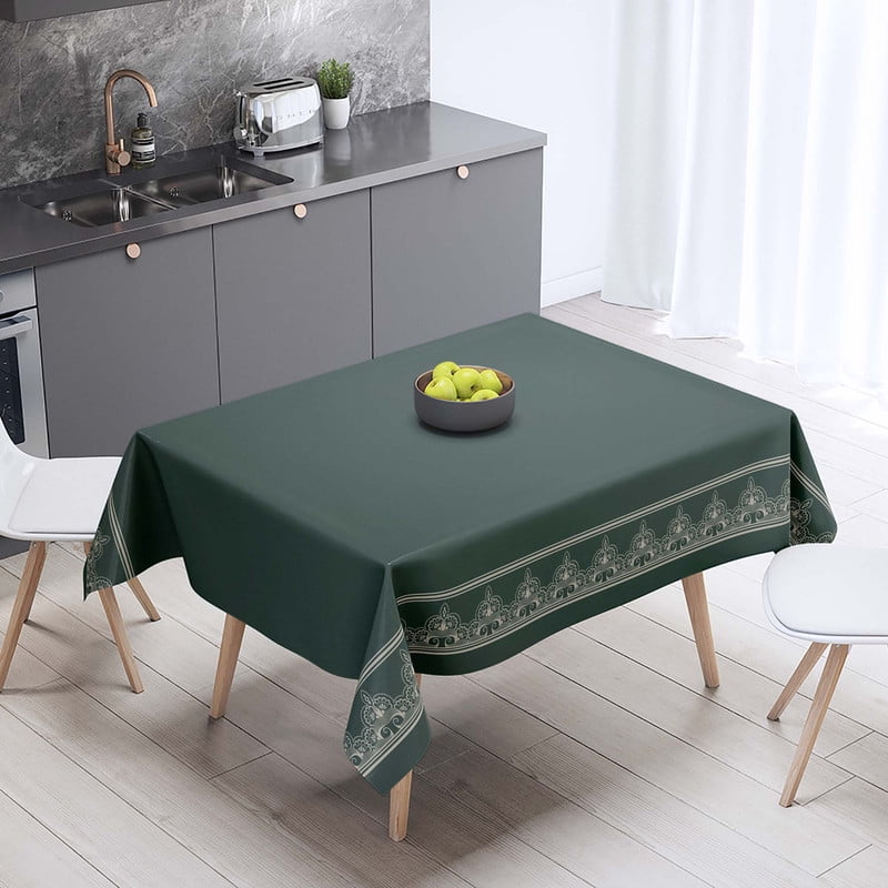 XAJAT 52‘‘x70'' Minimalist Green Rectangle Tablecloth, Cotton Linen ...
