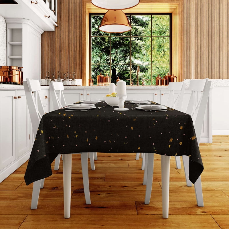 XAJAT 54‘‘x78'' Black Rectangle Tablecloth, Cotton Linen Table Covers ...