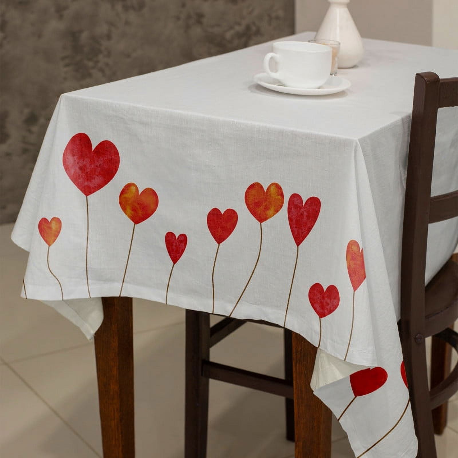 XAJAT 70‘‘x120'' Minimalist White Rectangle Tablecloth, Cotton Linen ...