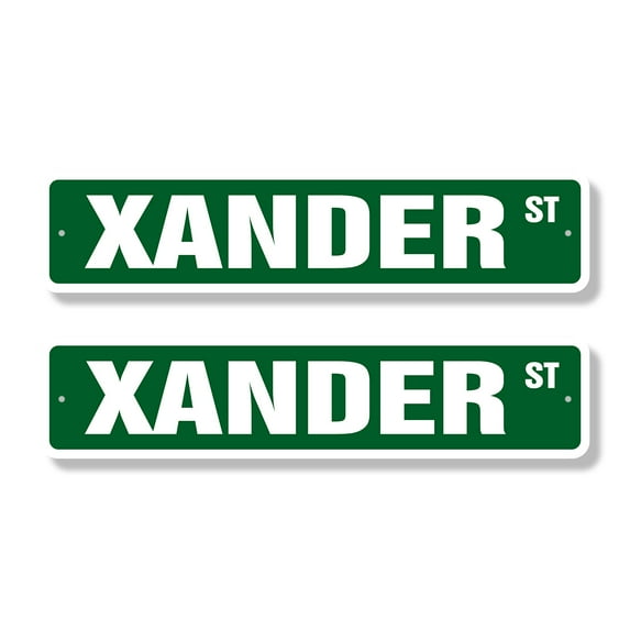 XANDER Classic Street Sign (2 Pack) Childrens Name Room Sign Road Sign ...