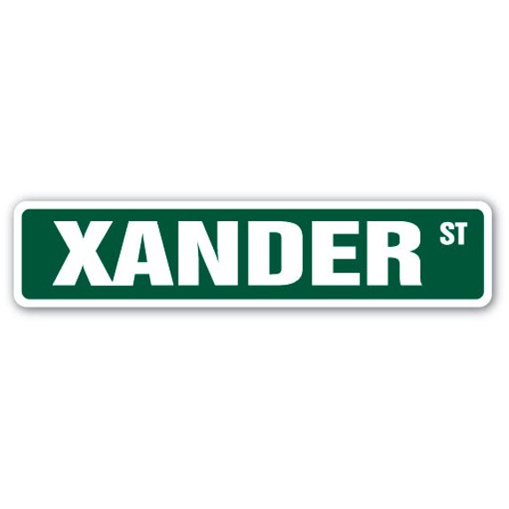 XANDER Street Sign Childrens Name Room Sign | Indoor/Outdoor | 36" Wide ...