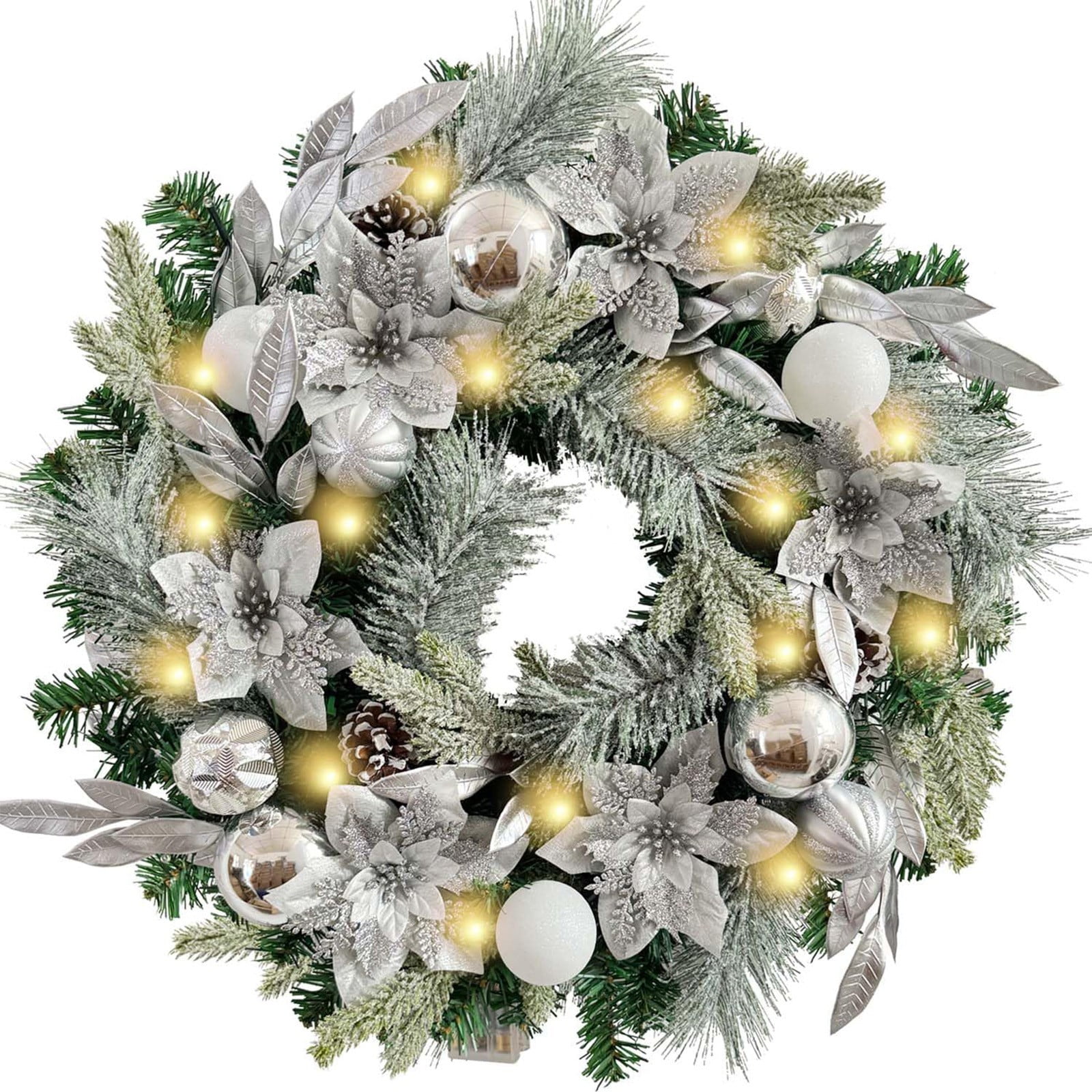 XANSHE Clearance 1Pc Pre-Lit Lighted Christmas Wreath for Front Door ...