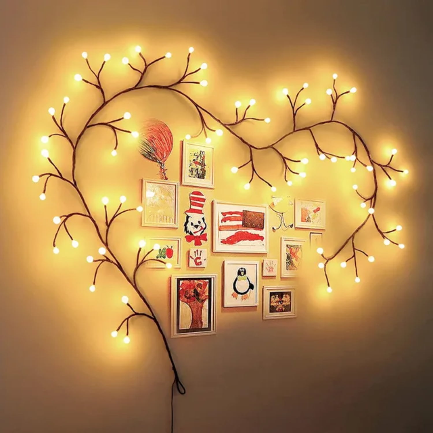 XAOCENH 144 LEDs Rattan Branch Lights String 7.5FT Bendable Willow Vine ...