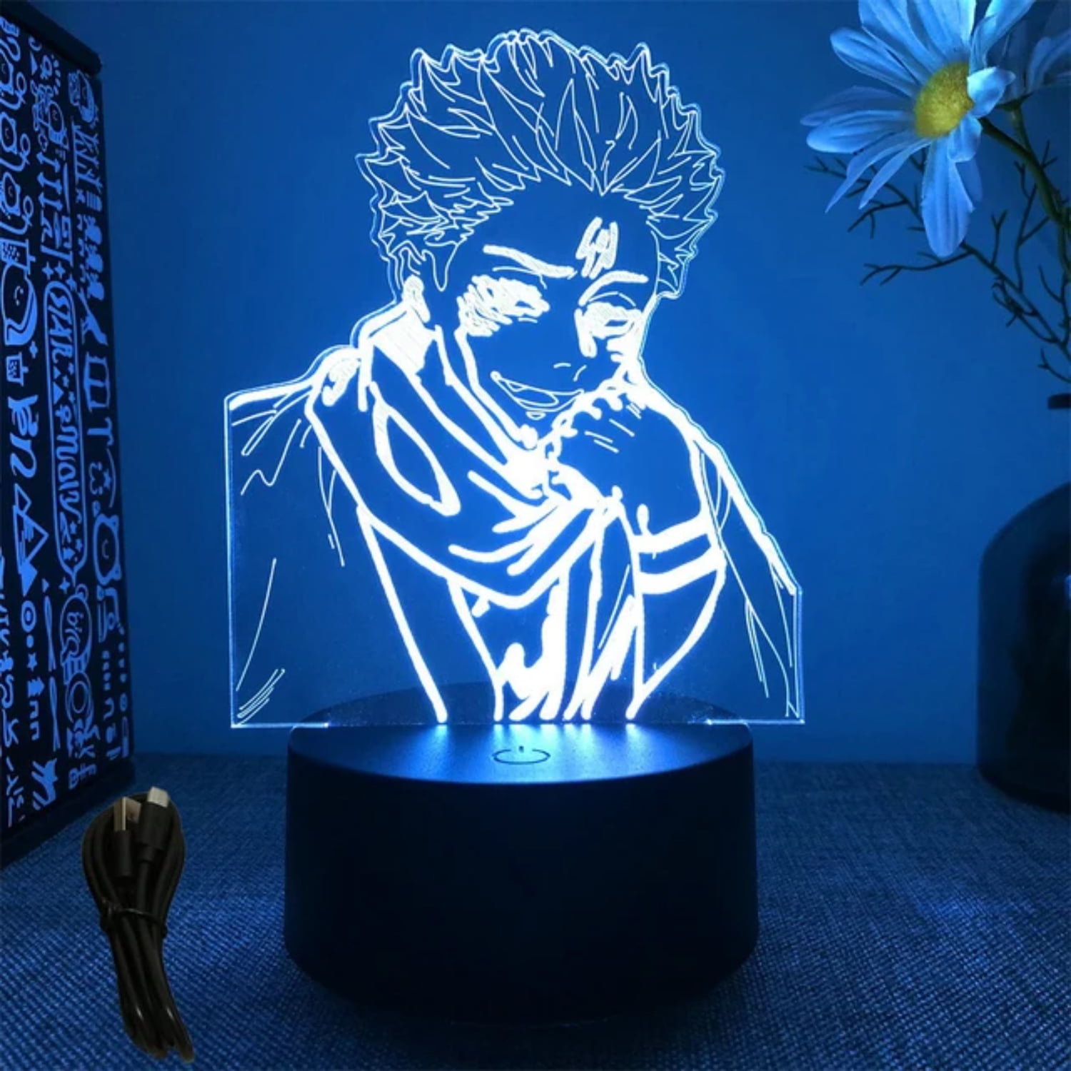 XAOCENH 3D Anime Lamp Jujutsu Kaisen Led Night Light RGB Table Lamps ...