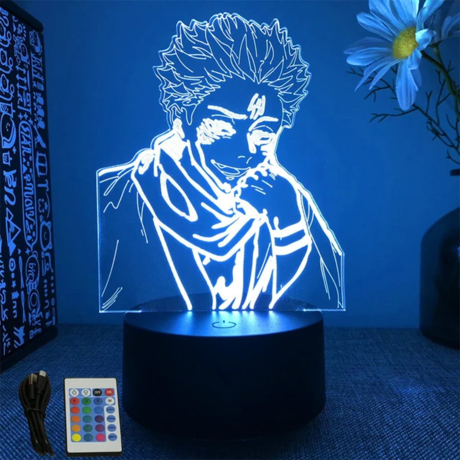 XAOCENH 3D Anime Lamp Jujutsu Kaisen Led Night Light RGB Table Lamps ...