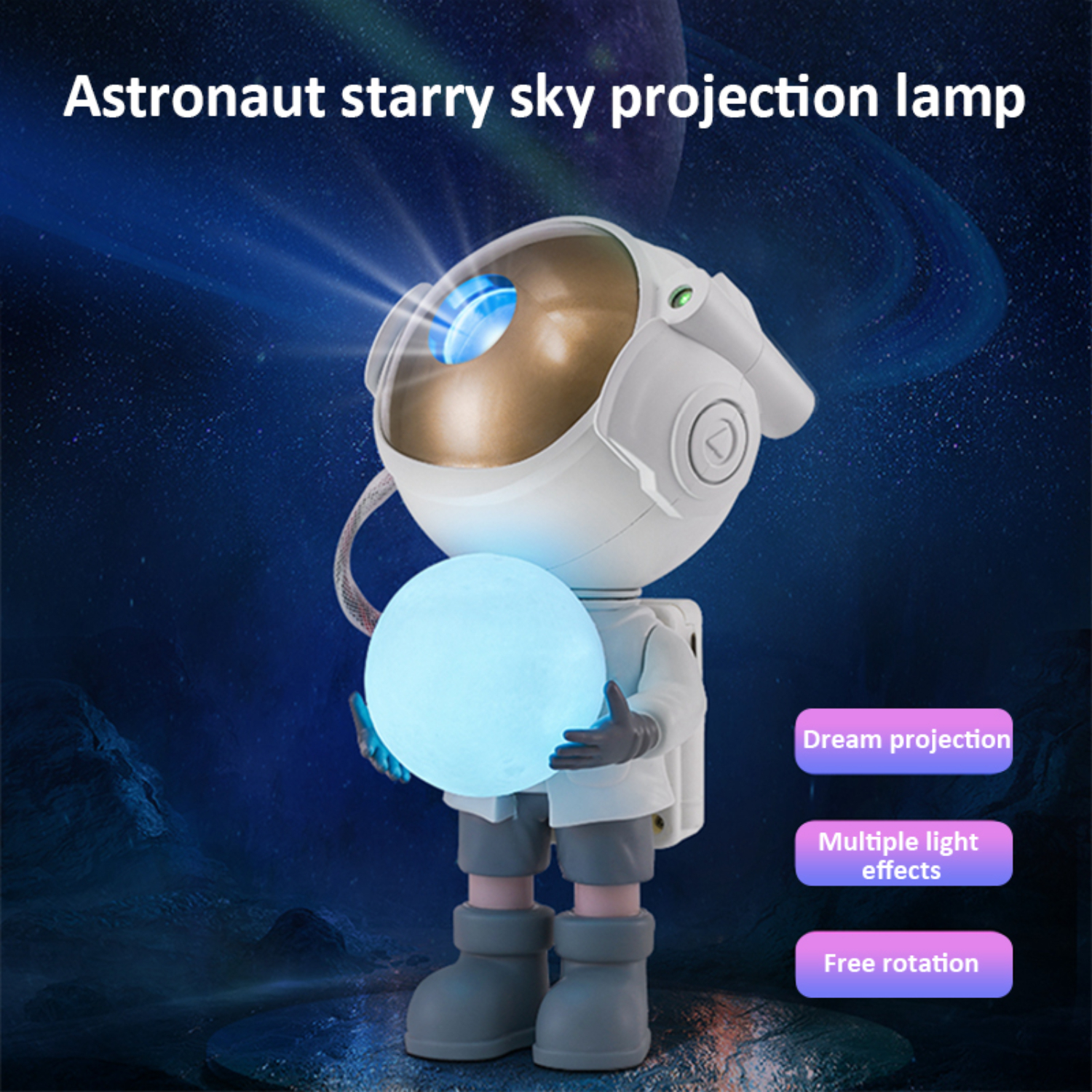 XAOCENH Adjustable Interactive Astronaut Nebula Star Projector Night ...