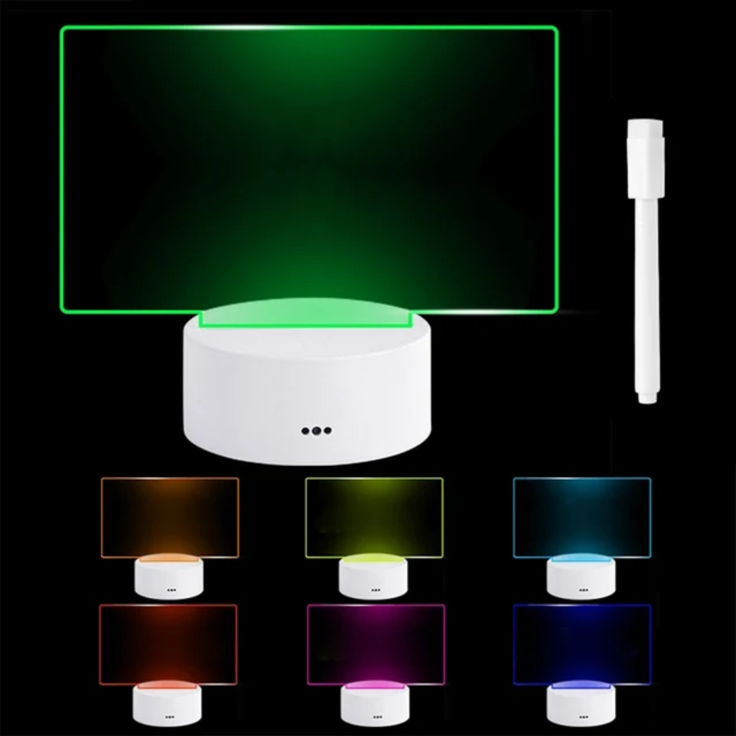 XAOCENH LED Night Light Note Board Message Board with Pen USB Battery ...