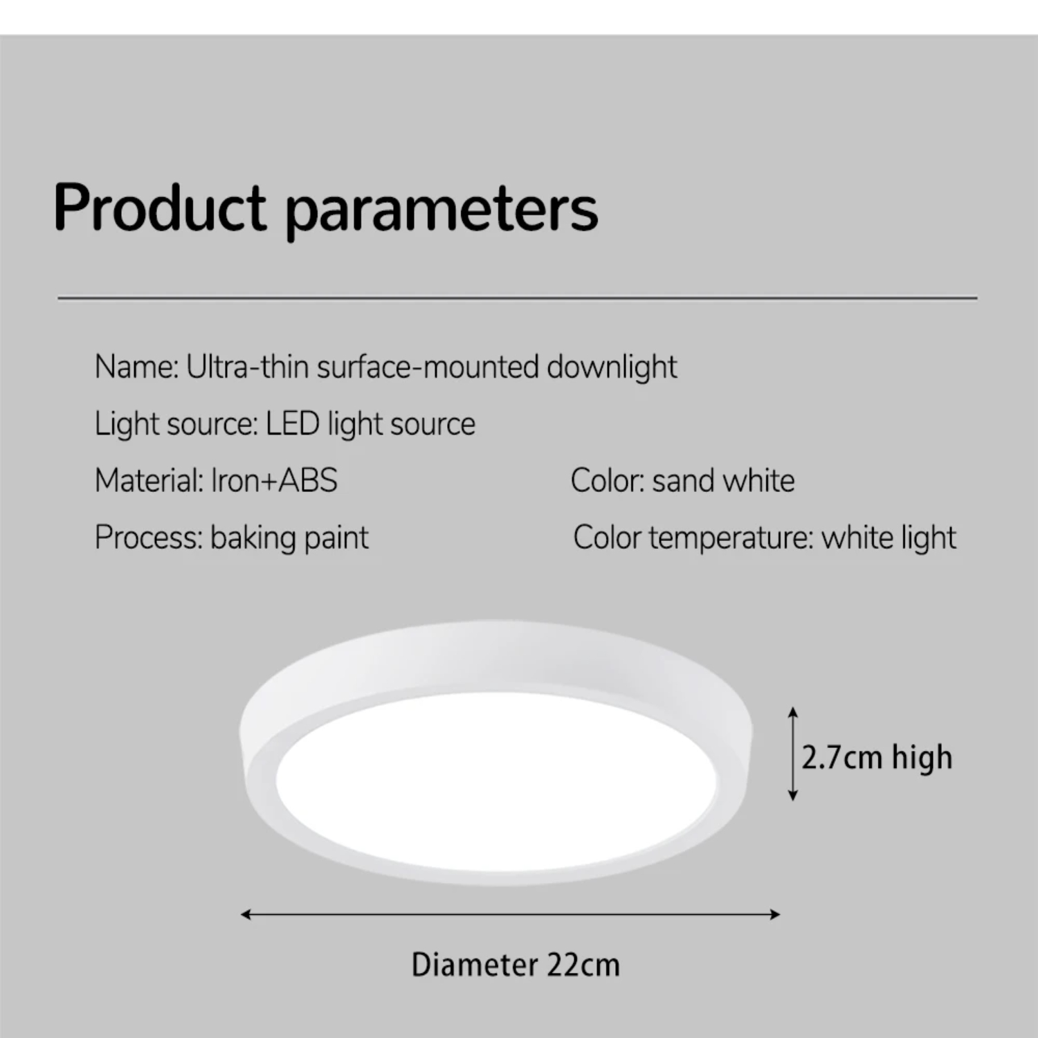XAOCENH LED Surface Mounted Downlight Ultra-Thin Square Round Hole-Free Balcony Hallway Corridor ...