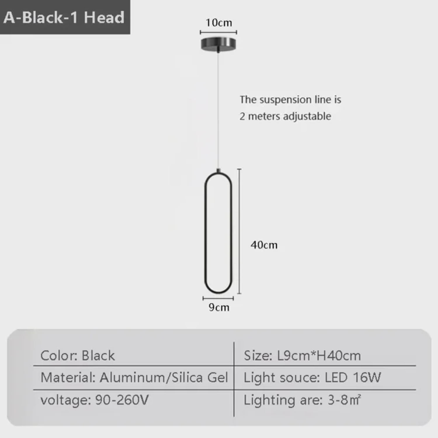 XAOCENH Modern LED Pendant Light Black Gold Bedside Lighting Lamp ...