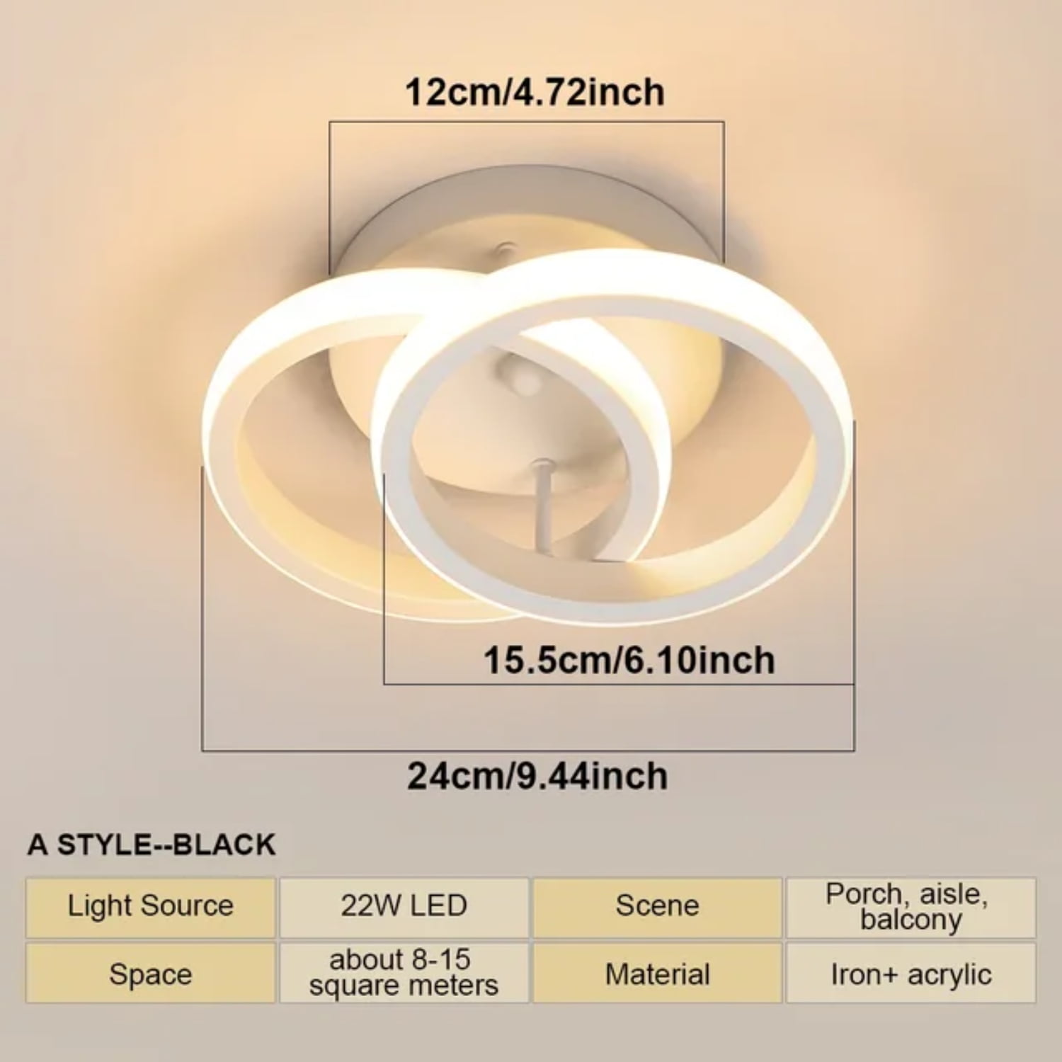 XAOCENH Modern Stylish Small Square Ceiling Light Fixture - Perfect ...