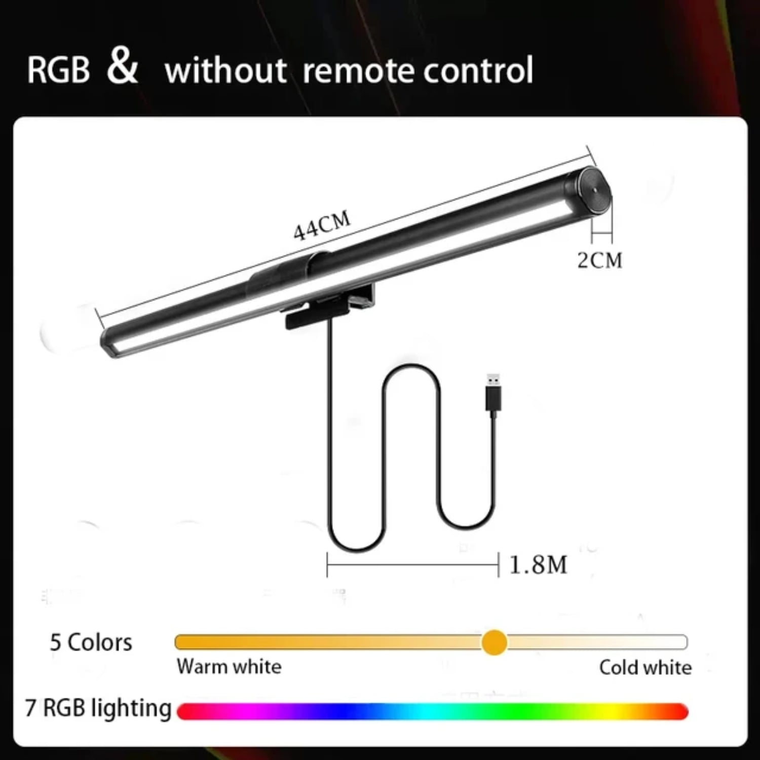 XAOCENH Monitor Lights with Remote Control Curved RGB Hanging Light ...