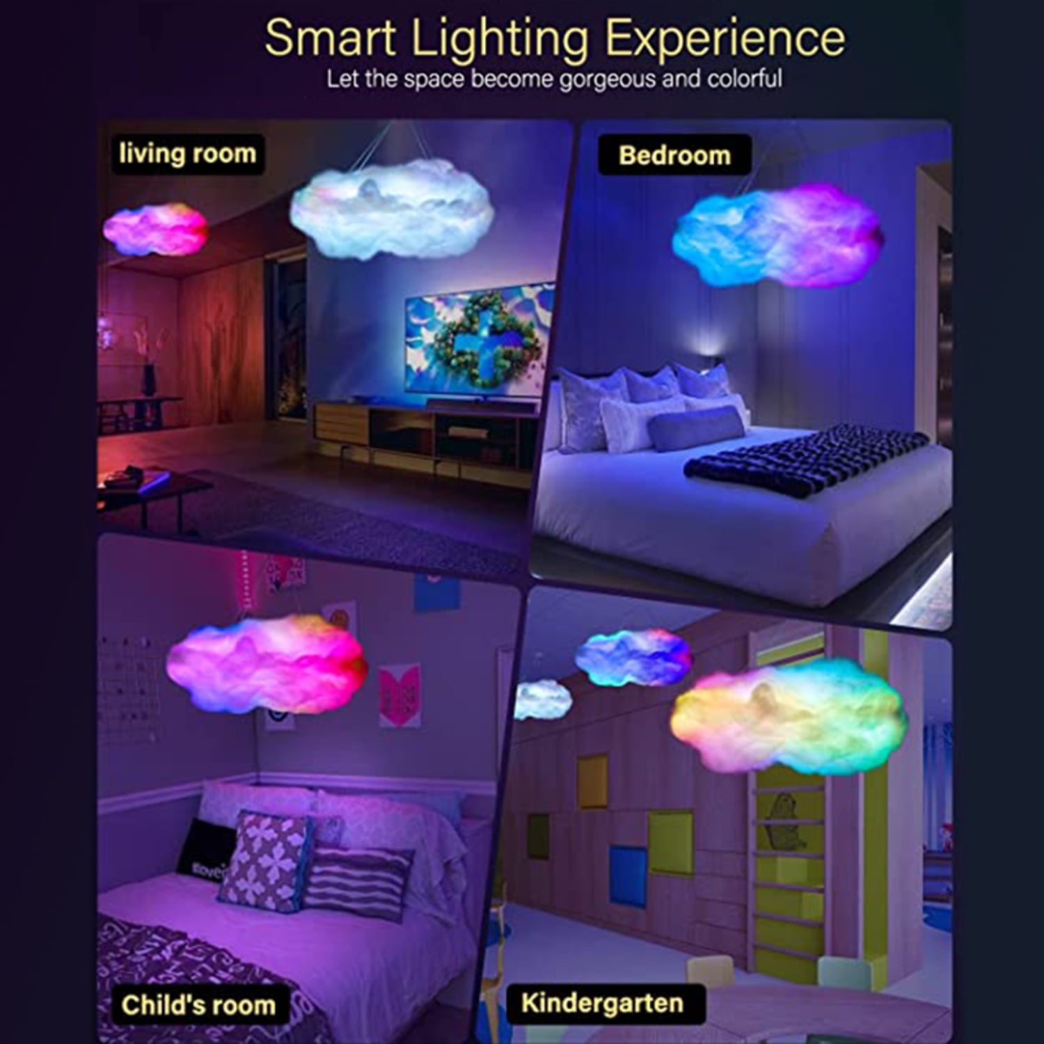 XAOCENH Multicolor and Stylish 3D Cloud Lightning LED Lamp with Smart ...