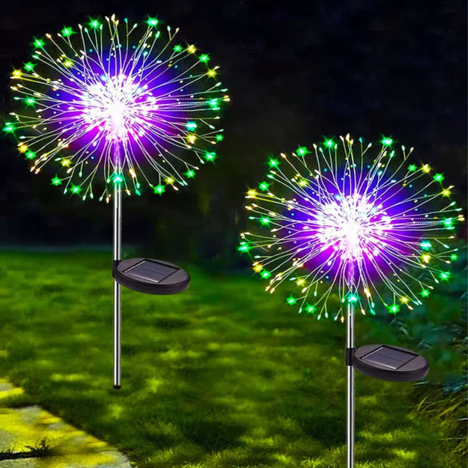 XAOCENH Stunning Solar Powered Dandelion Globe Fireworks Lights ...