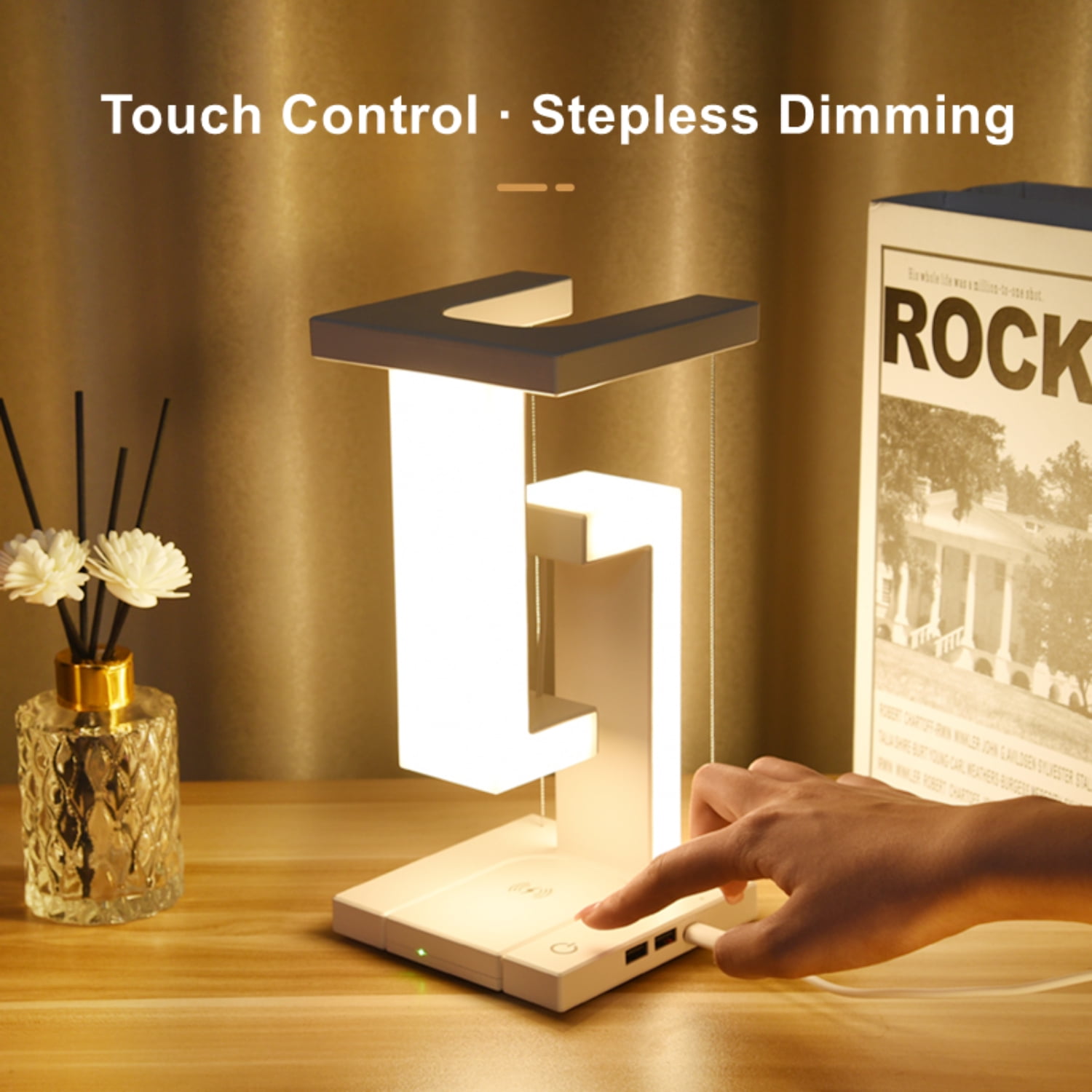 XAOCENH Stylish Adjustable White LED Desk Lamp Enhances Three Bright ...