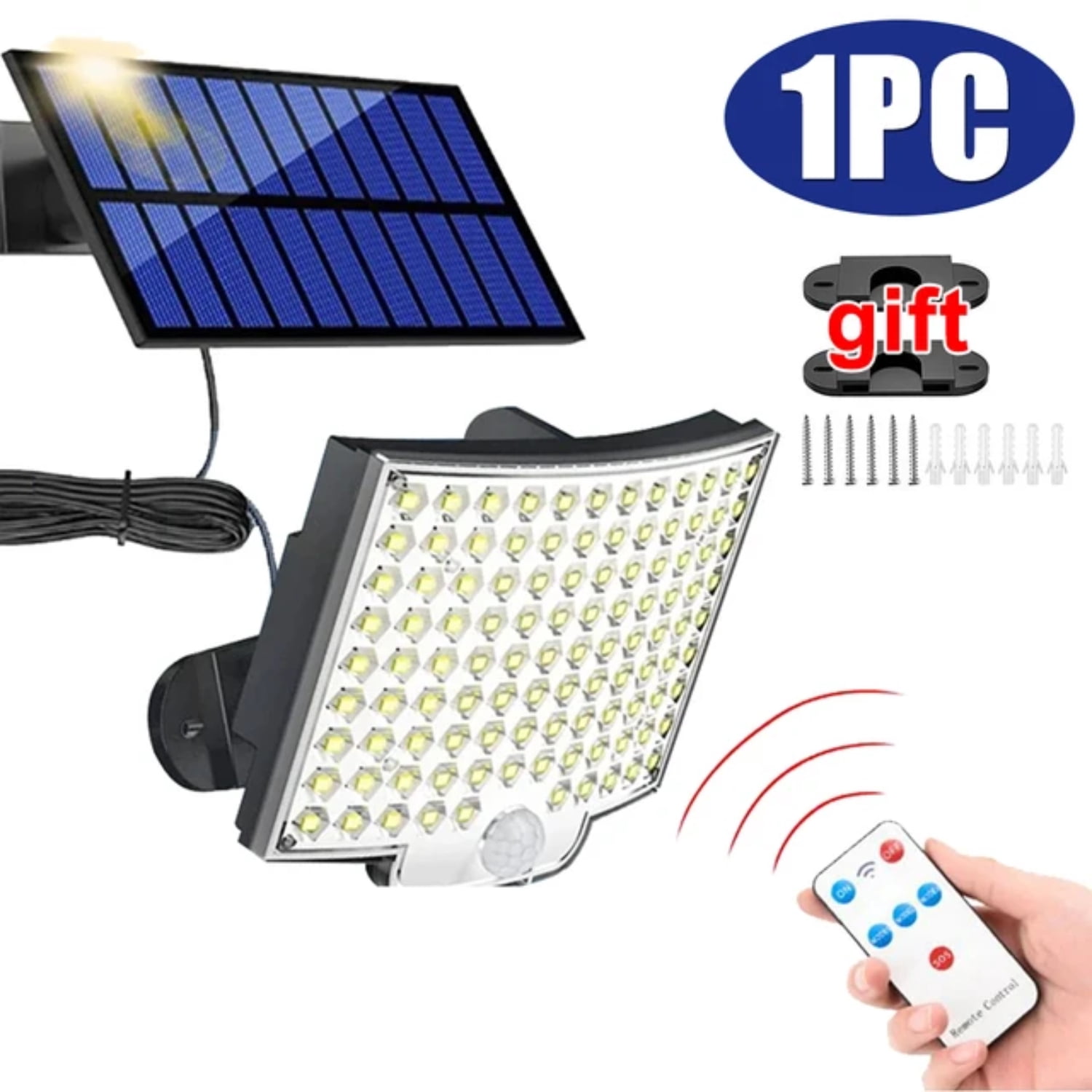 XAOCENH Super Bright 106 Solar Split Wall Lamp 3 Modes Waterproof ...