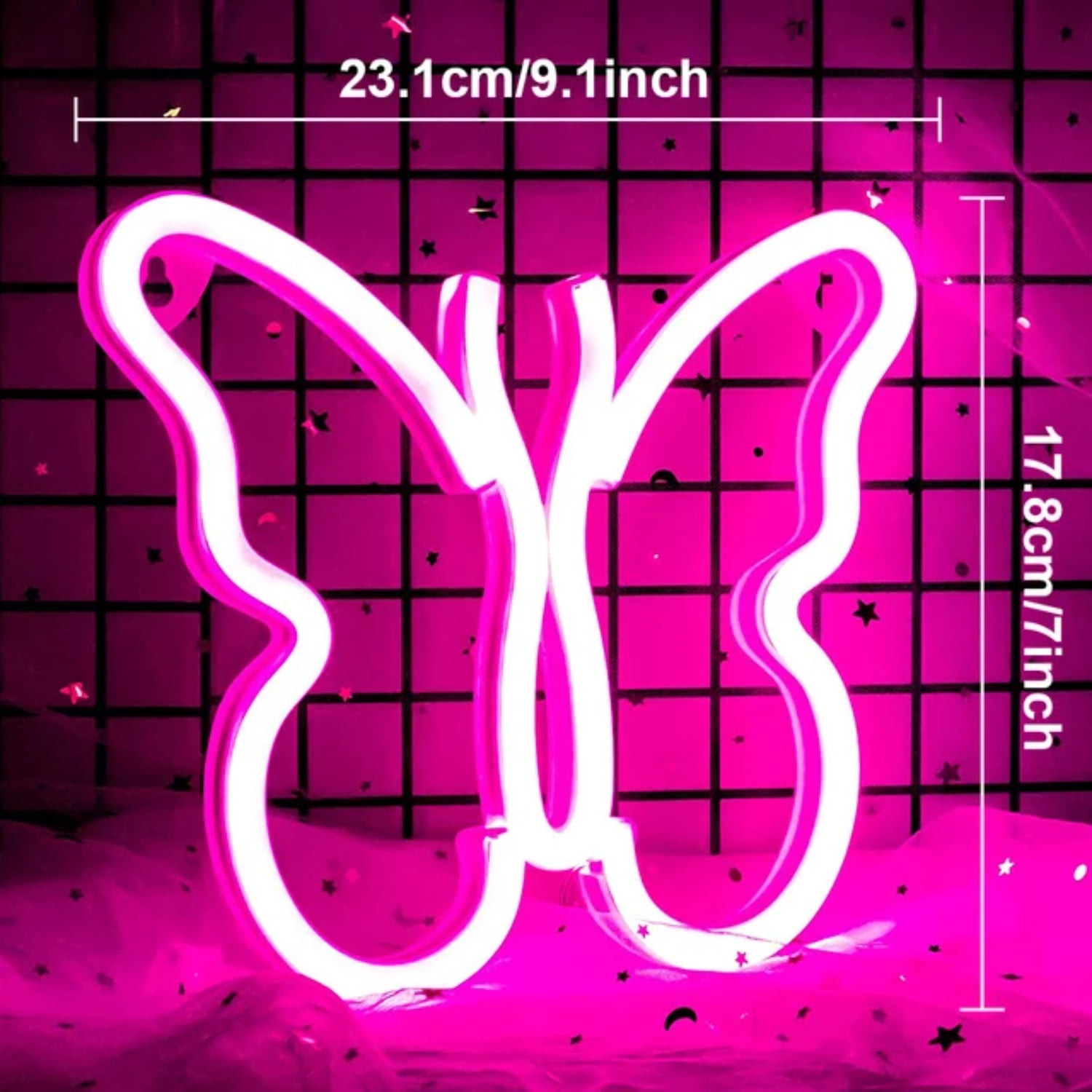 XAOCENH USB/Battery LED Neon Lights Sign Wall Art Decor Heart Gaming ...