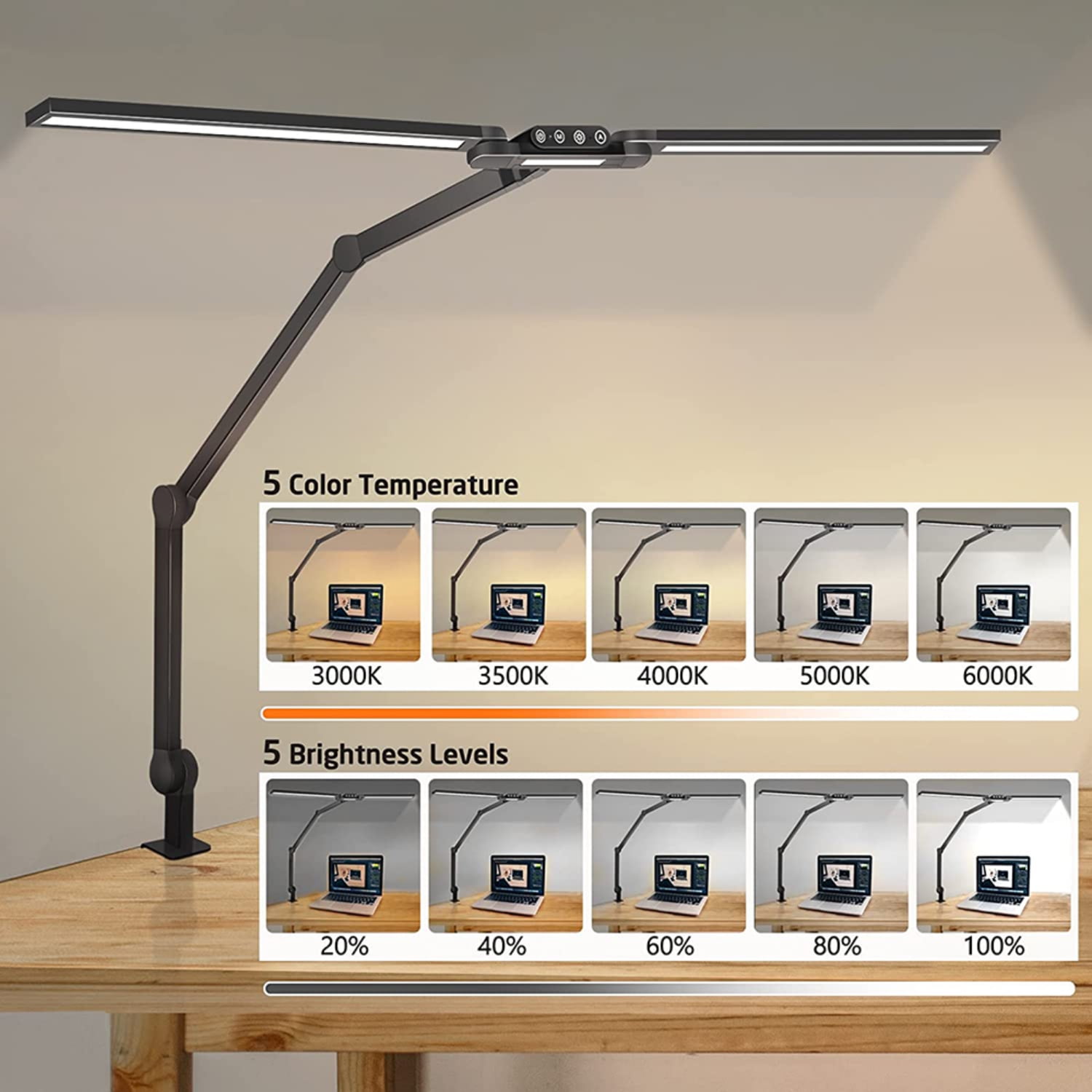 XAOCENH Ultra Bright Transformable Adjustable Clamp Architect Desk Lamp ...
