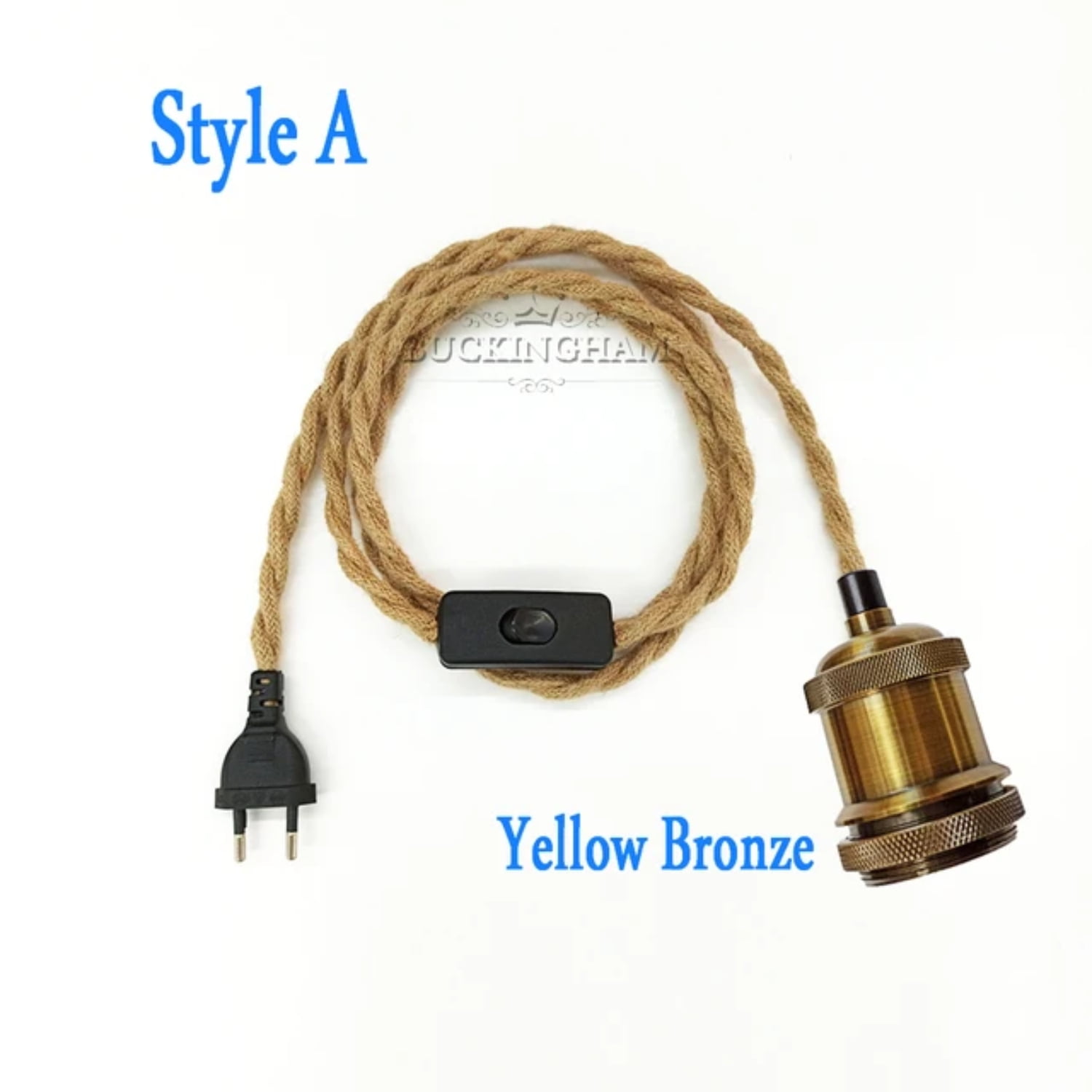 XAOCENH Vintage Retro Hemp Rope Hanging Light Wire with E27 Edison Bulb ...