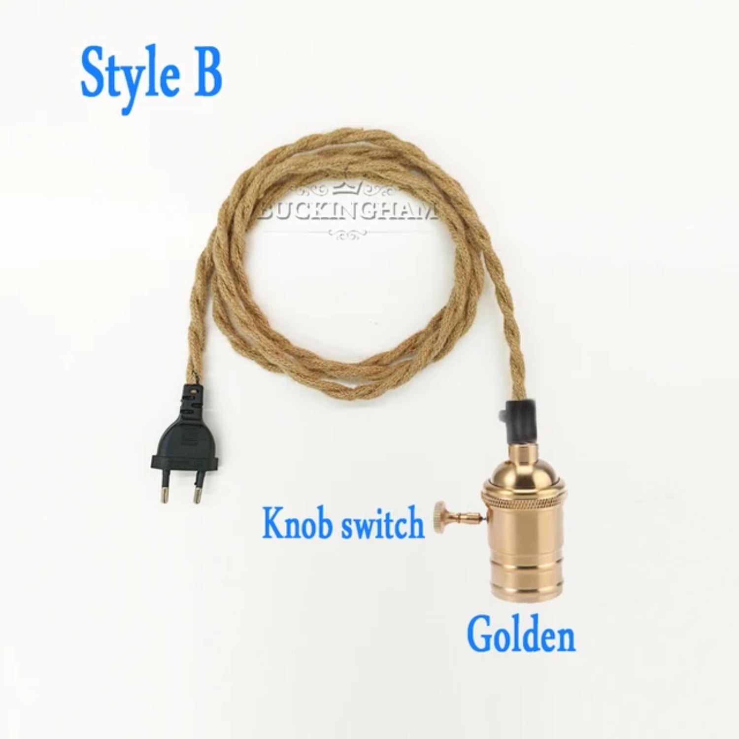 XAOCENH Vintage Retro Hemp Rope Hanging Light Wire with E27 Edison Bulb ...