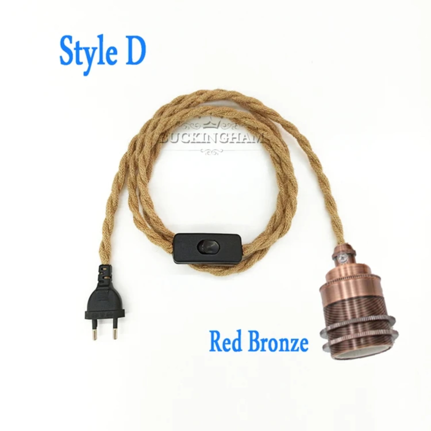 XAOCENH Vintage Retro Hemp Rope Hanging Light Wire with E27 Edison Bulb ...